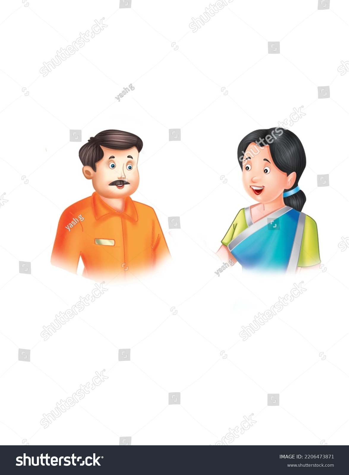 Uncle Aunty Cartoon Image Illustration Stock Illustration 2206473871 Shutterstock