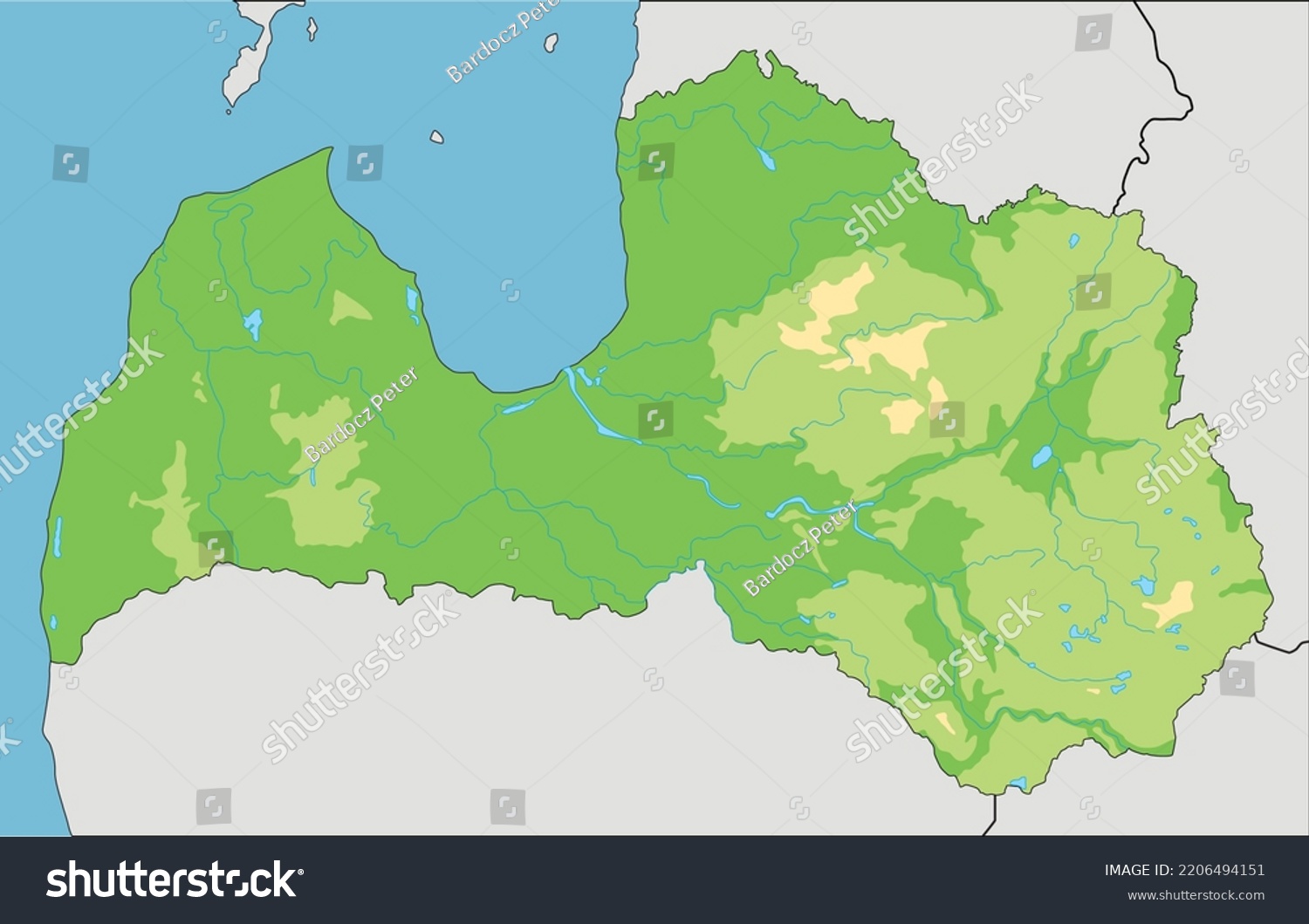 Highly Detailed Latvia Physical Map Stock Vector (Royalty Free ... Highly Detailed Latvia Physical Map Stock Vector (Royalty Free ...
