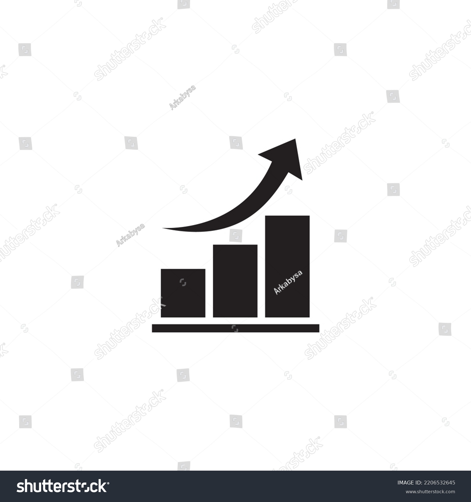 Chart Icon Increment Symbol Ascending Diagram Stock Vector Royalty