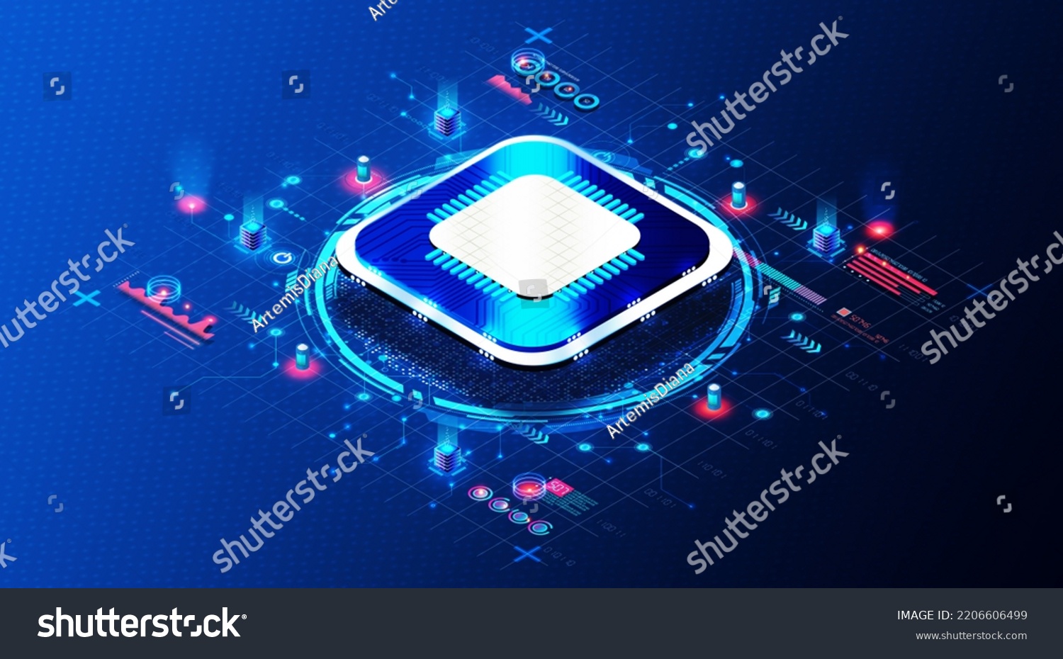 Electronic Design Automation Semiconductors Central Processing Stock Illustration 2206606499