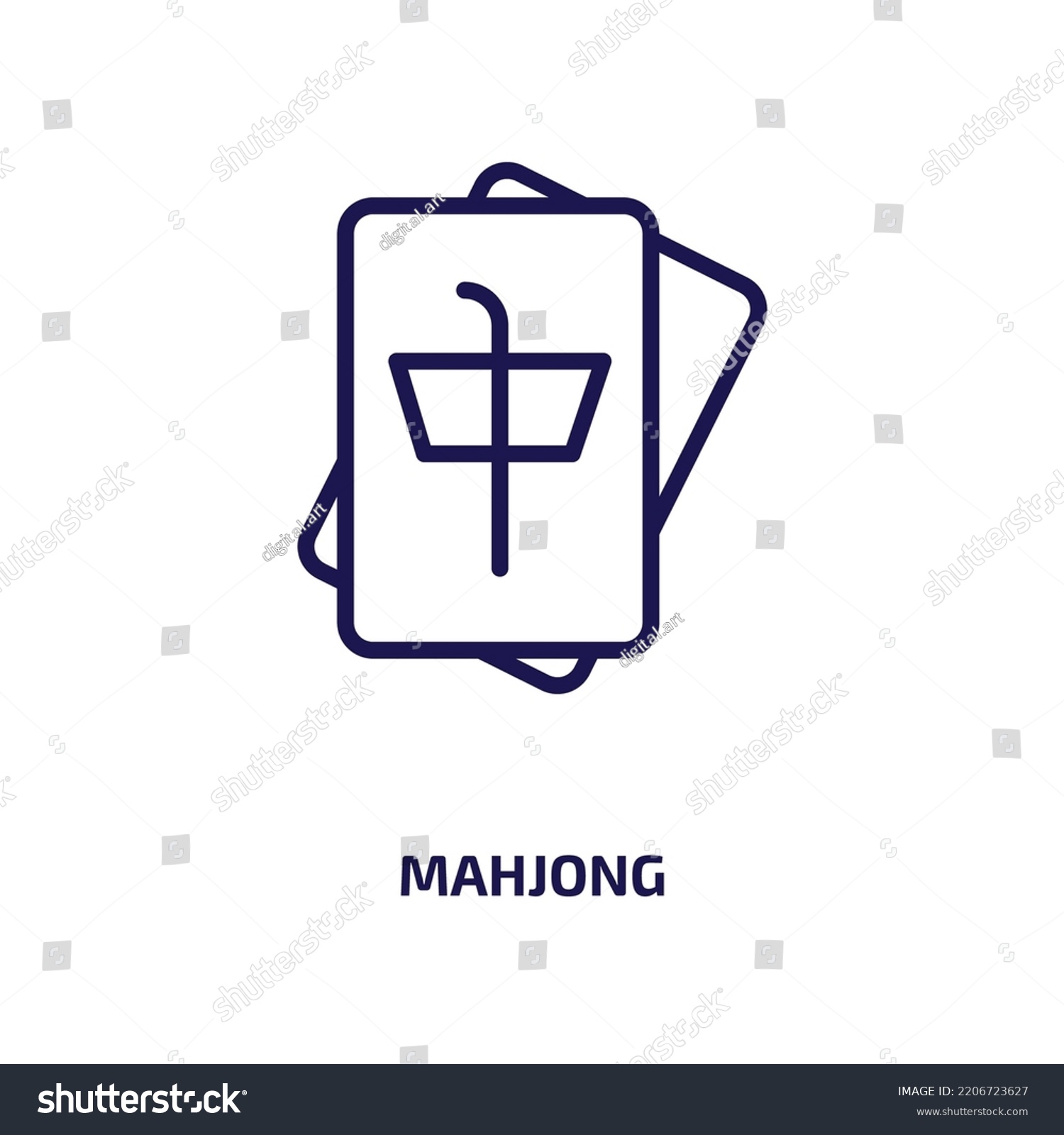 Mahjong Icon Activity Hobbies Collection Thin Stock Vector (Royalty Free) 2206723627 | Shutterstock