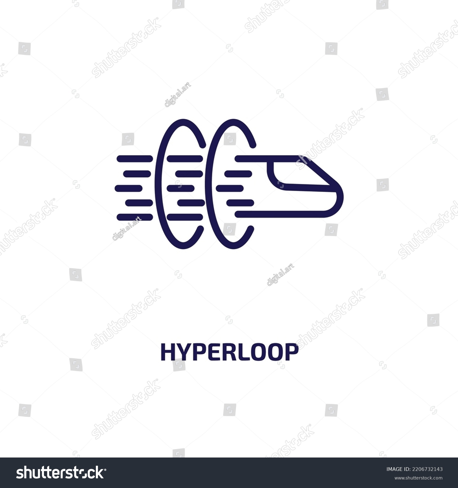 Hyperloop Icon Artificial Intellegence Future Technology Stock Vector ...