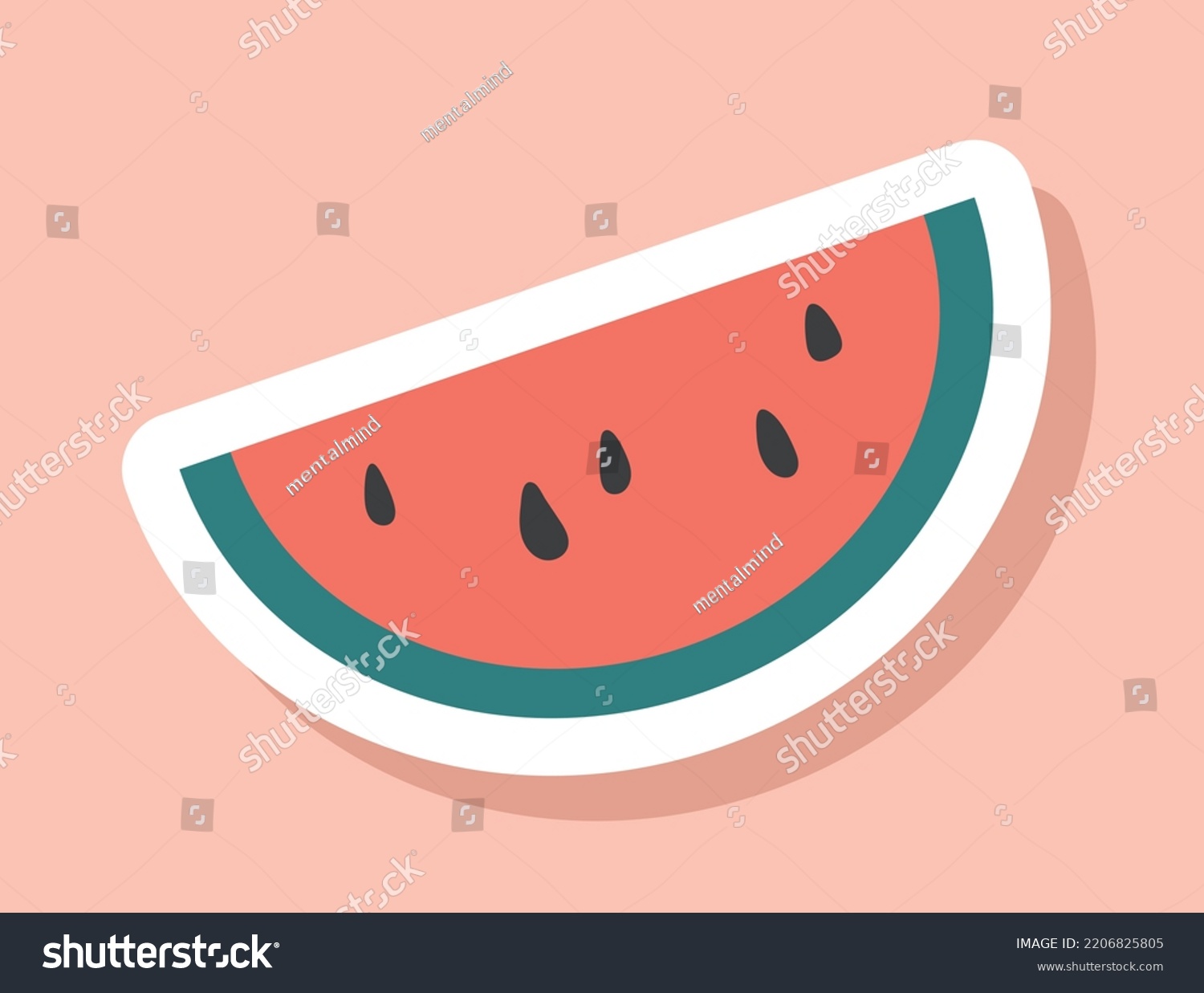 Watermelon Slice Icon Juicy Fruit Symbol Stock Vector Royalty Free