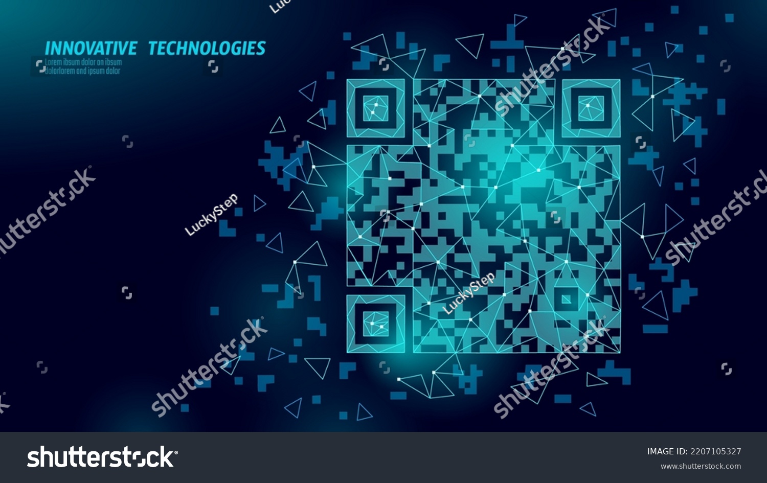 Qr Code Verification Online Technology 3d Stock Vector Royalty Free 2207105327 Shutterstock