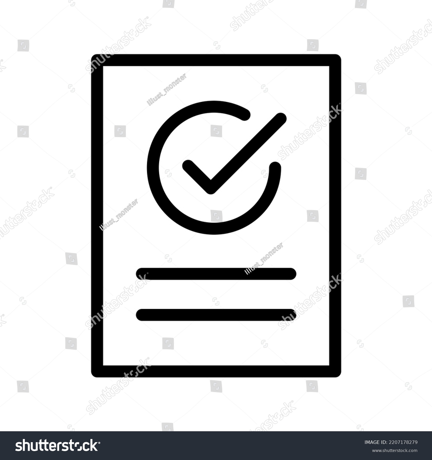 Memo Check Mark Contract Vector Stock Vector Royalty Free 2207178279