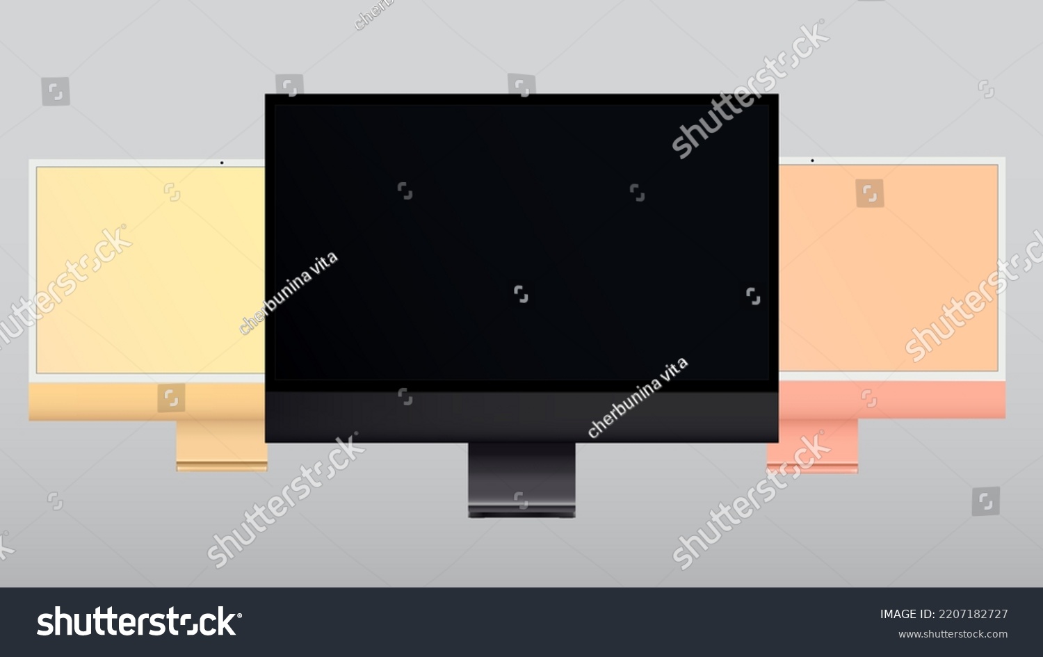 Realistic Computer Monitor Isolated On Transparent Stock Vector ... Realistic Computer Monitor Isolated On Transparent Stock Vector ...