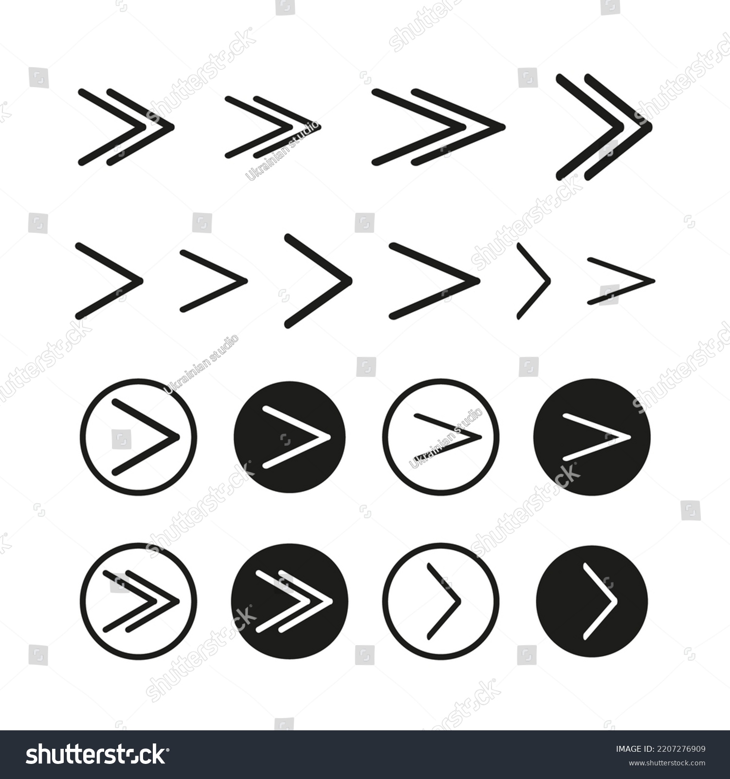 Different Arrows Icon Set Flat Design Stock Vector (Royalty Free ...
