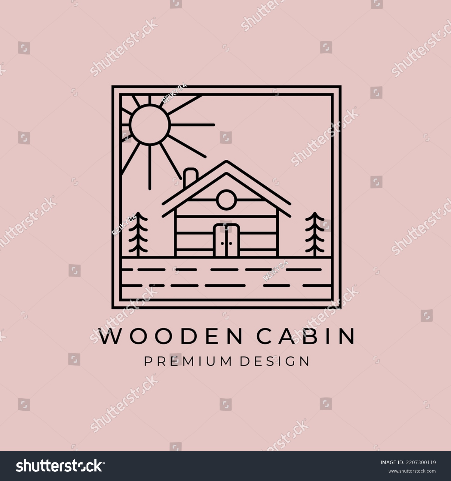 Cabin Linear Logo Icon Symbol Vector Stock Vector Royalty Free
