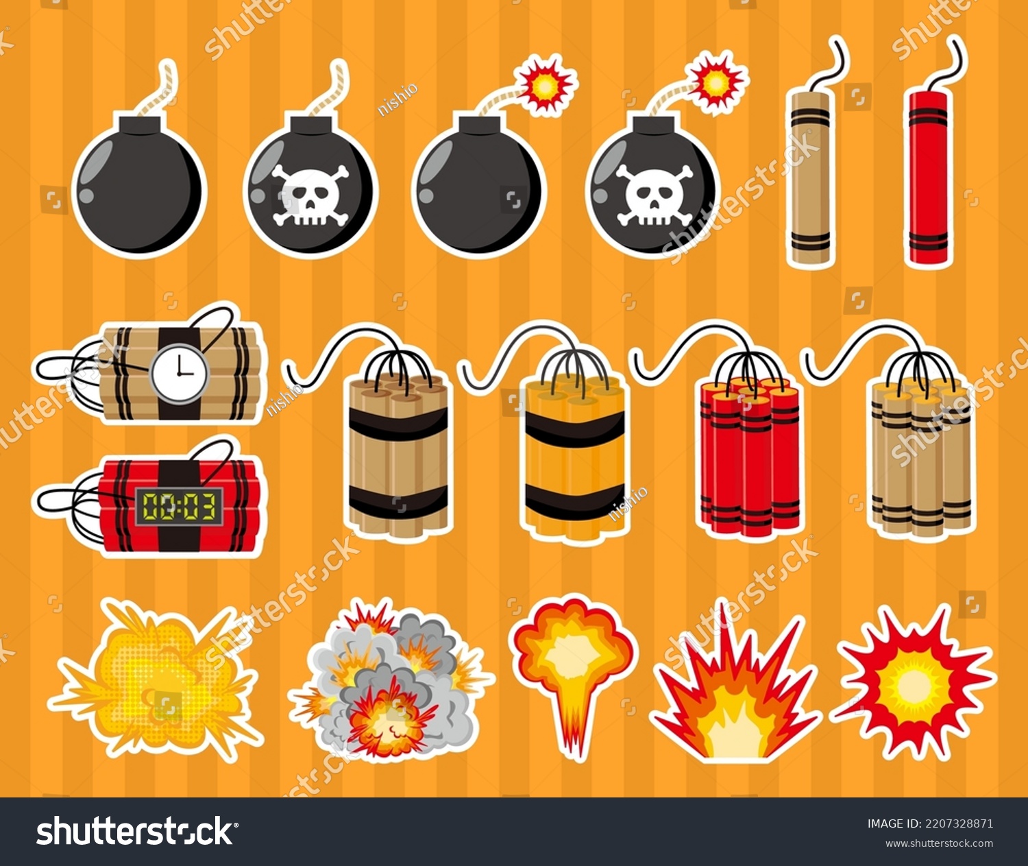Exploding Dynamite Icon Set Dynamite Vector Stock Vector (Royalty Free) 2207328871 | Shutterstock