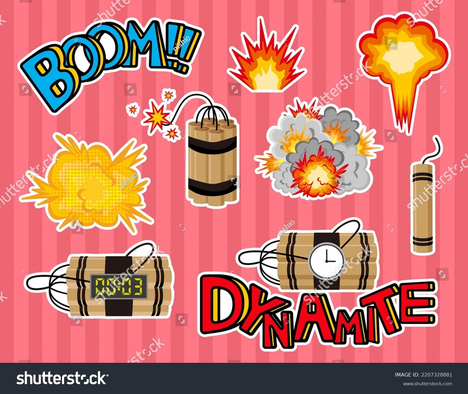 Exploding Dynamite Icon Set Dynamite Vector Stock Vector (Royalty Free) 2207328881 | Shutterstock