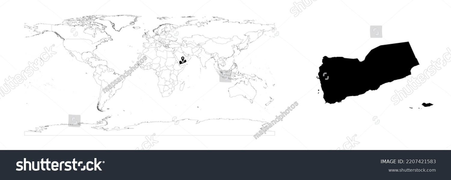 Vector Yemen Map Showing Country Location Stock Vector Royalty Free