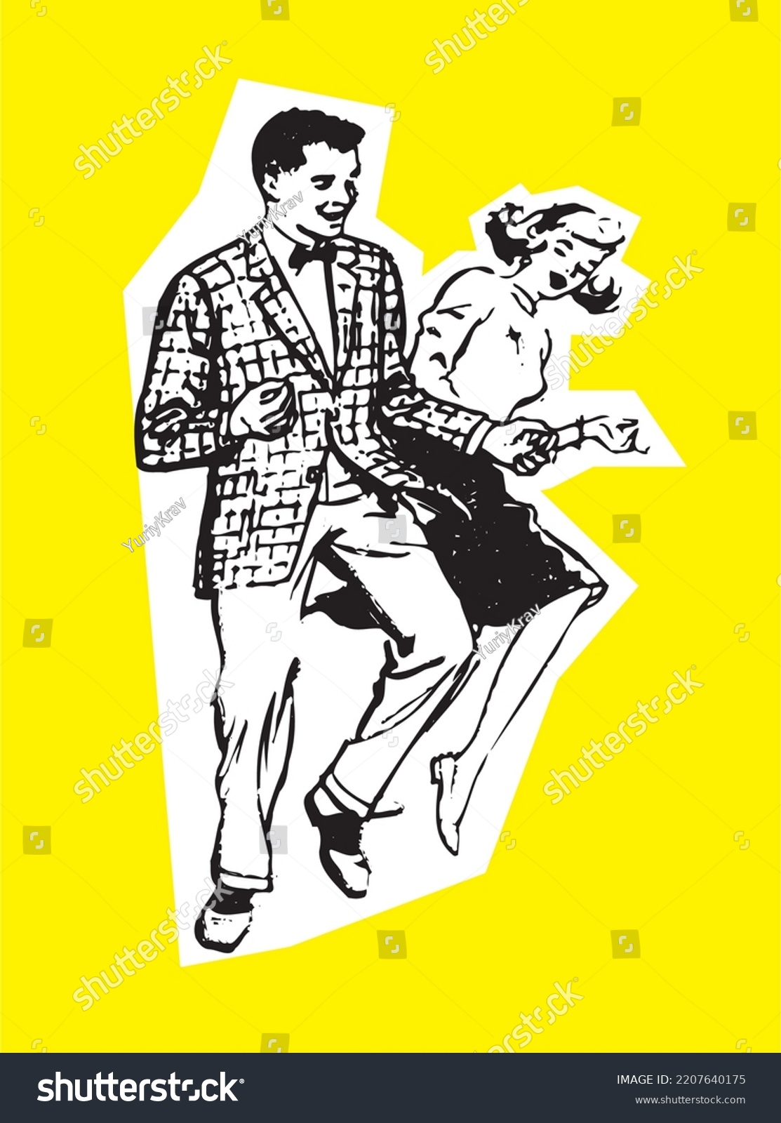 Man Woman Dancing Rock Roll Stock Vector (Royalty Free) 2207640175 ... Man Woman Dancing Rock Roll Stock Vector (Royalty Free) 2207640175 ...