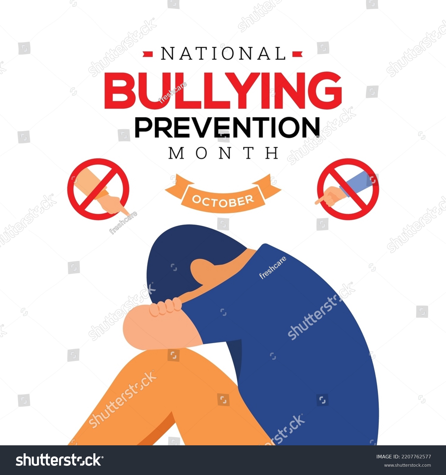 National Bullying Prevention Month October Vector Stock Vector Royalty