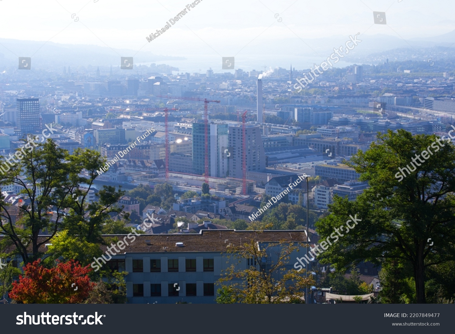 Aerial View City Skyscrapers Lake Swiss Stock Photo 2207849477 ... Aerial View City Skyscrapers Lake Swiss Stock Photo 2207849477 ...