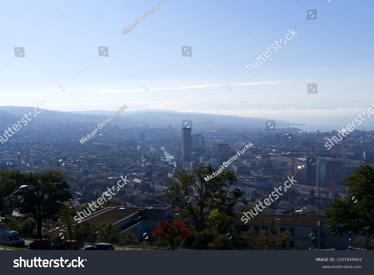 Aerial View City Skyscrapers Lake Swiss Stock Photo 2207849493 ... Aerial View City Skyscrapers Lake Swiss Stock Photo 2207849493 ...