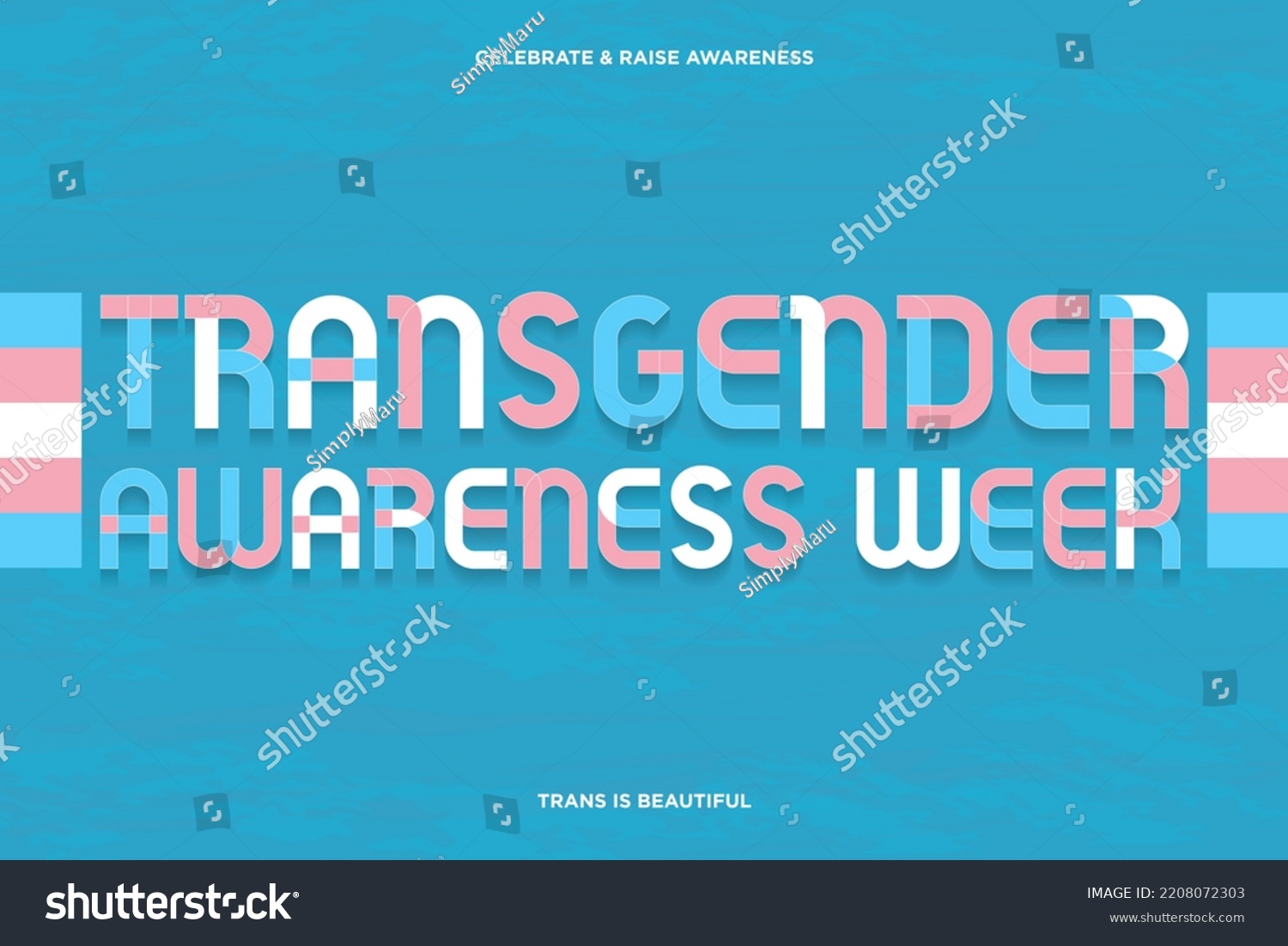 Transgender Awareness Week Typographic Banner On Stock Vector Royalty