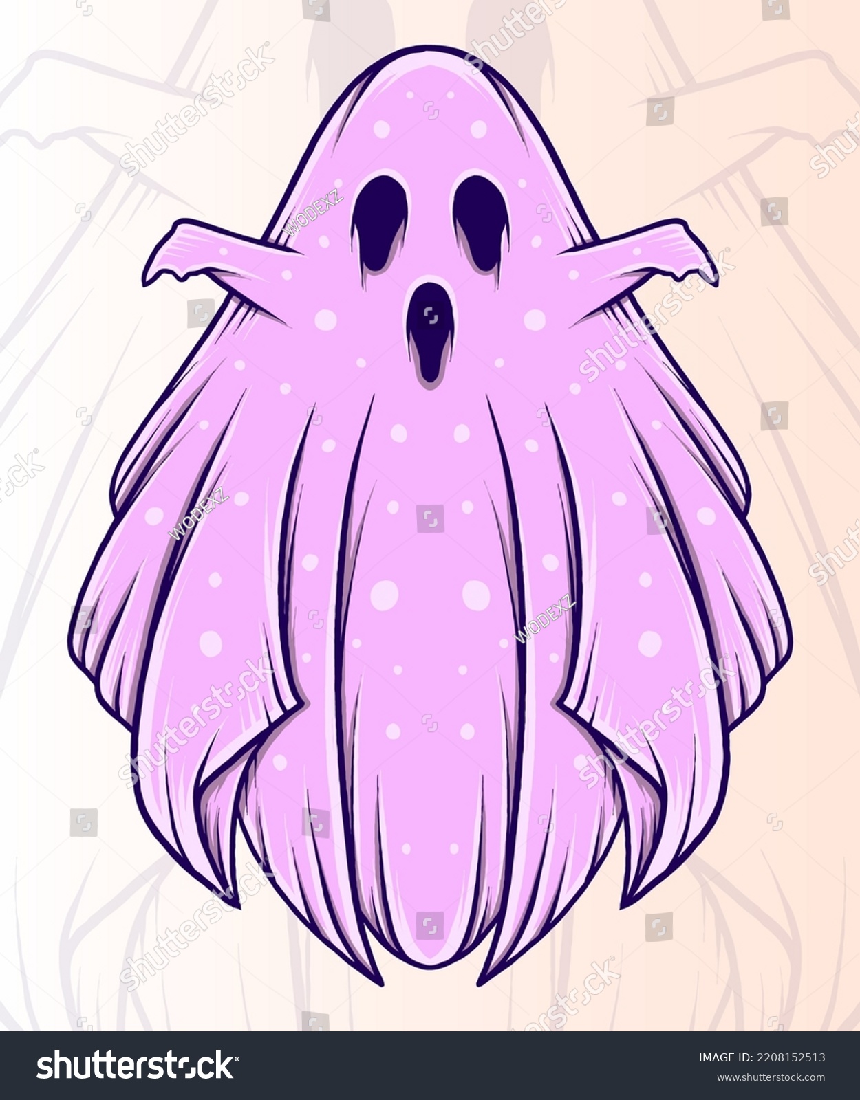 Cute Ghost Illustration Premium Vector Stock Vector Royalty Free 2208152513 Shutterstock