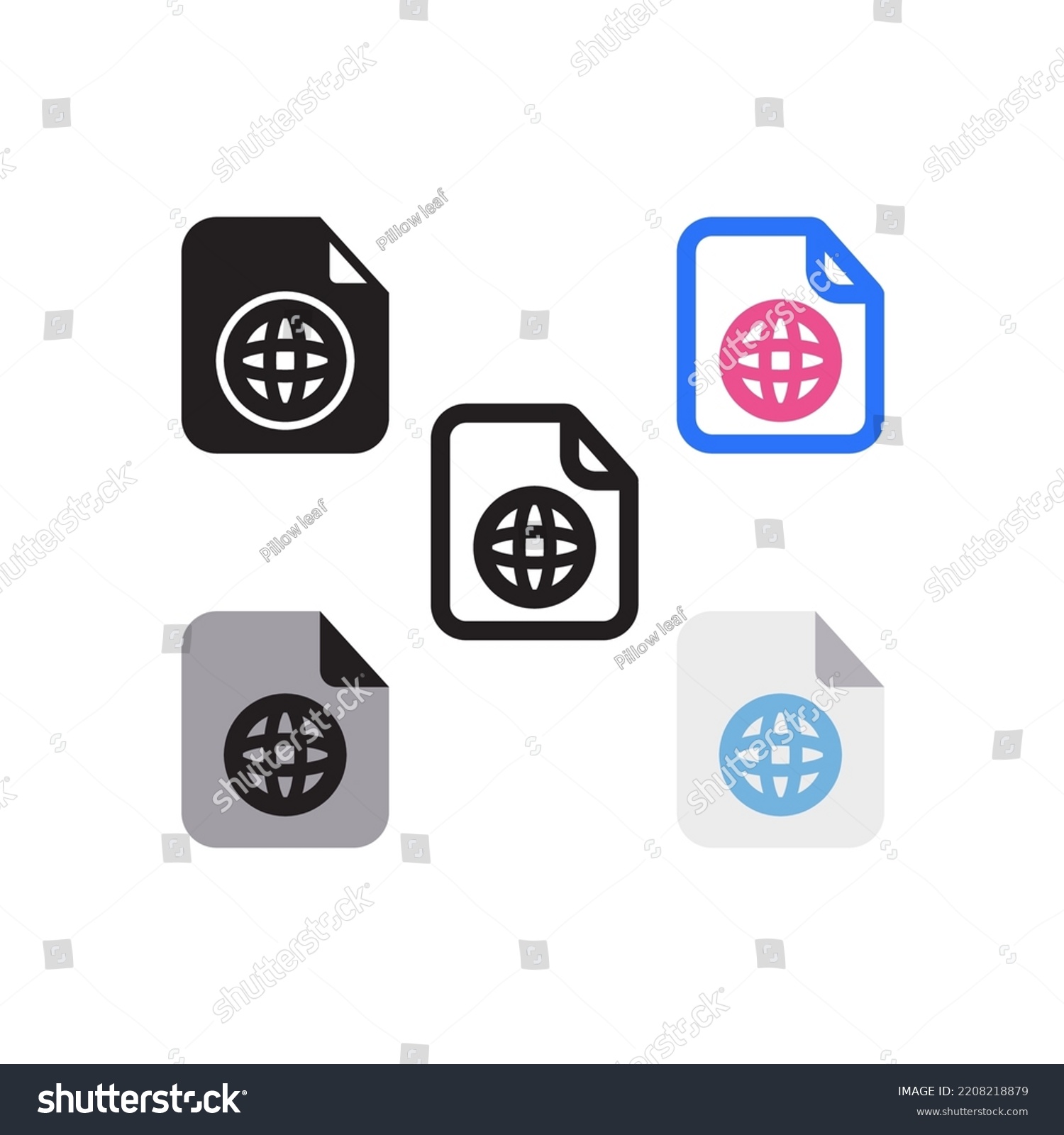 Browser File Icon Pack Version Stock Vector (royalty Free) 2208218879