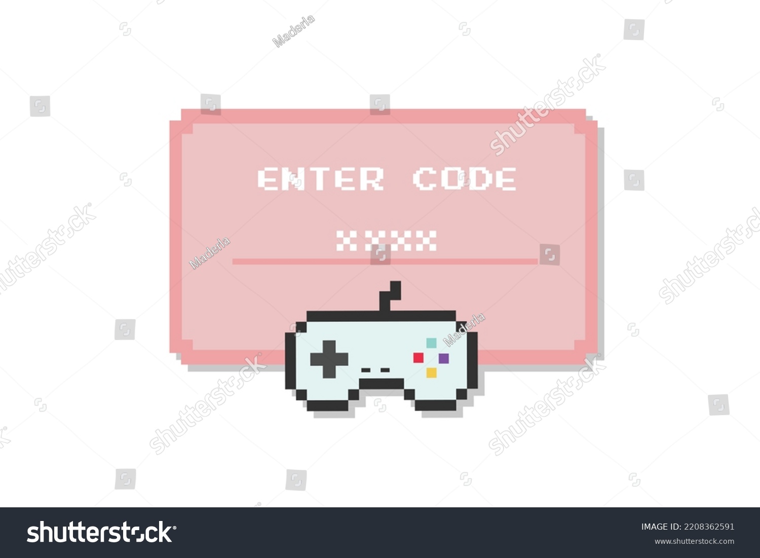 Enter Code Pixel Artsecurity Codegame Codebusiness Stock Vector ...