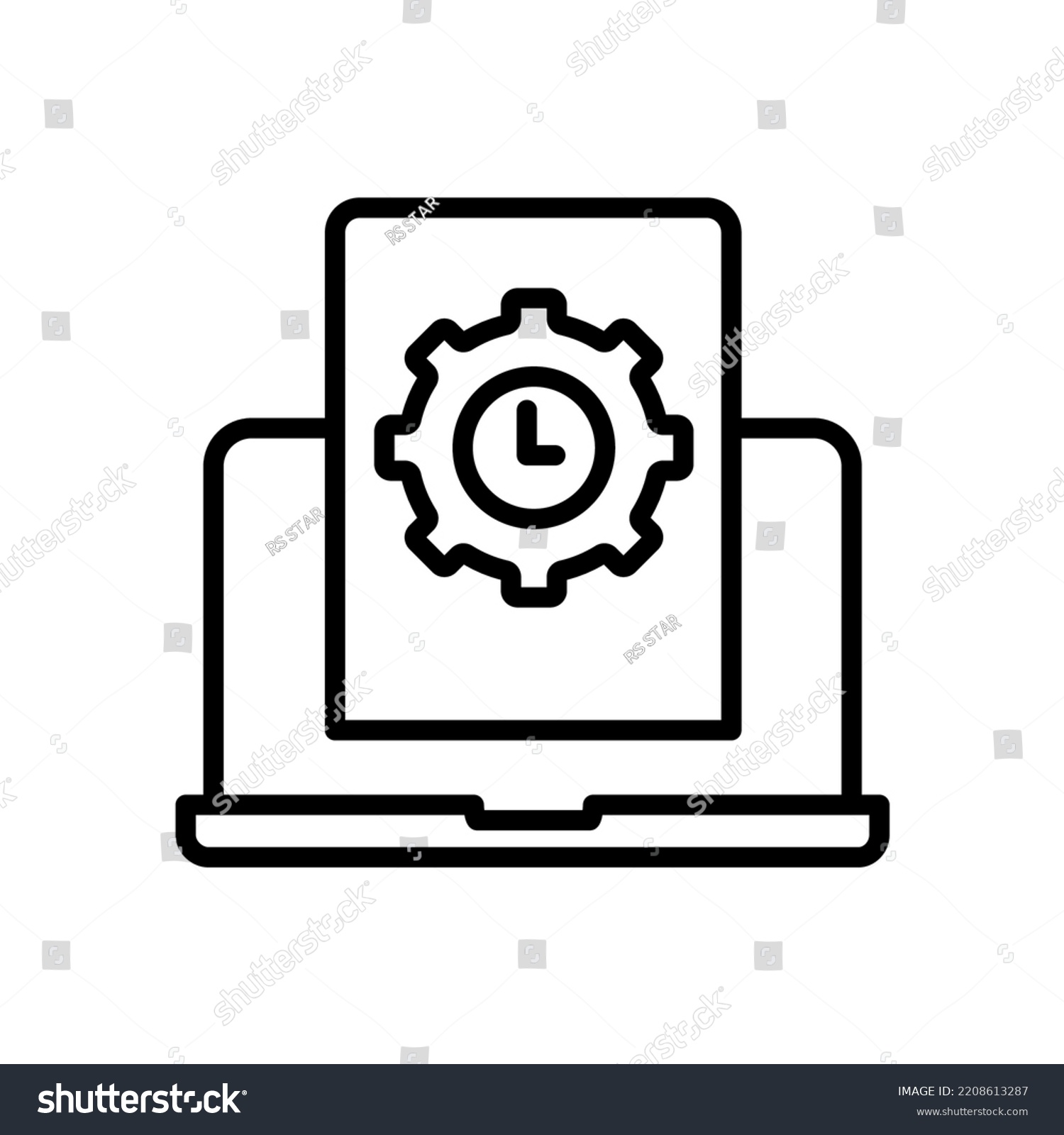Server Customization Configuration Line Icon Simple Stock Vector Royalty Free 2208613287