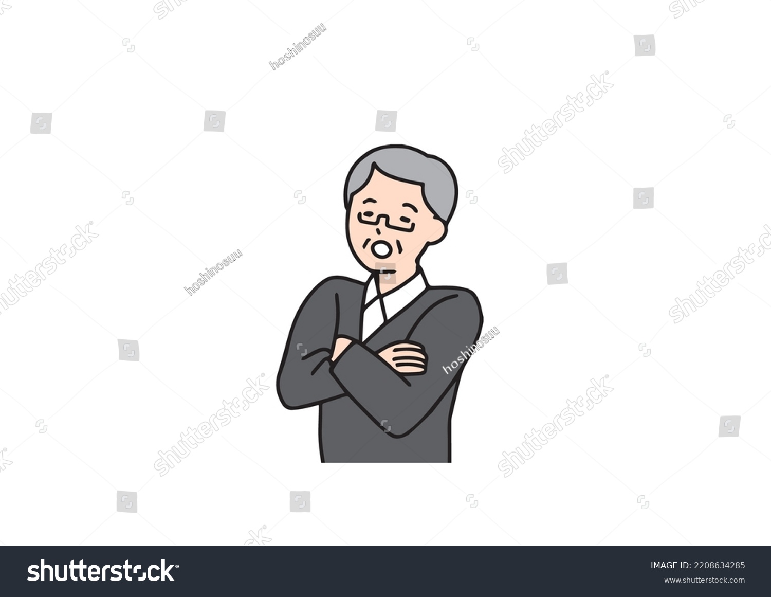 Elderly Man Thinking His Arms Crossed Stock Vector (Royalty Free ... Elderly Man Thinking His Arms Crossed Stock Vector (Royalty Free ...