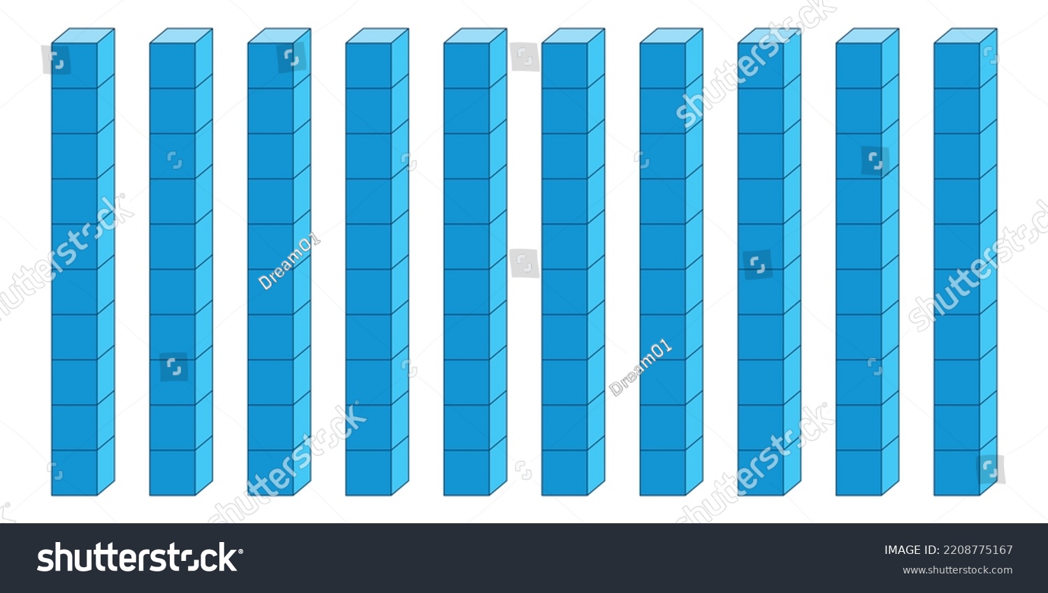 Dienes Tens Blocks Base Ten Counting Stock Vector (Royalty Free ... Dienes Tens Blocks Base Ten Counting Stock Vector (Royalty Free ...