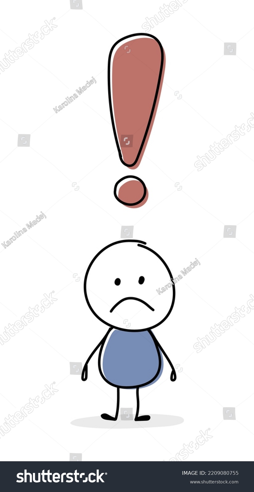 Sad Cartoon Businessman Exclamation Mark Icon Stock Vector (Royalty ... Sad Cartoon Businessman Exclamation Mark Icon Stock Vector (Royalty ...