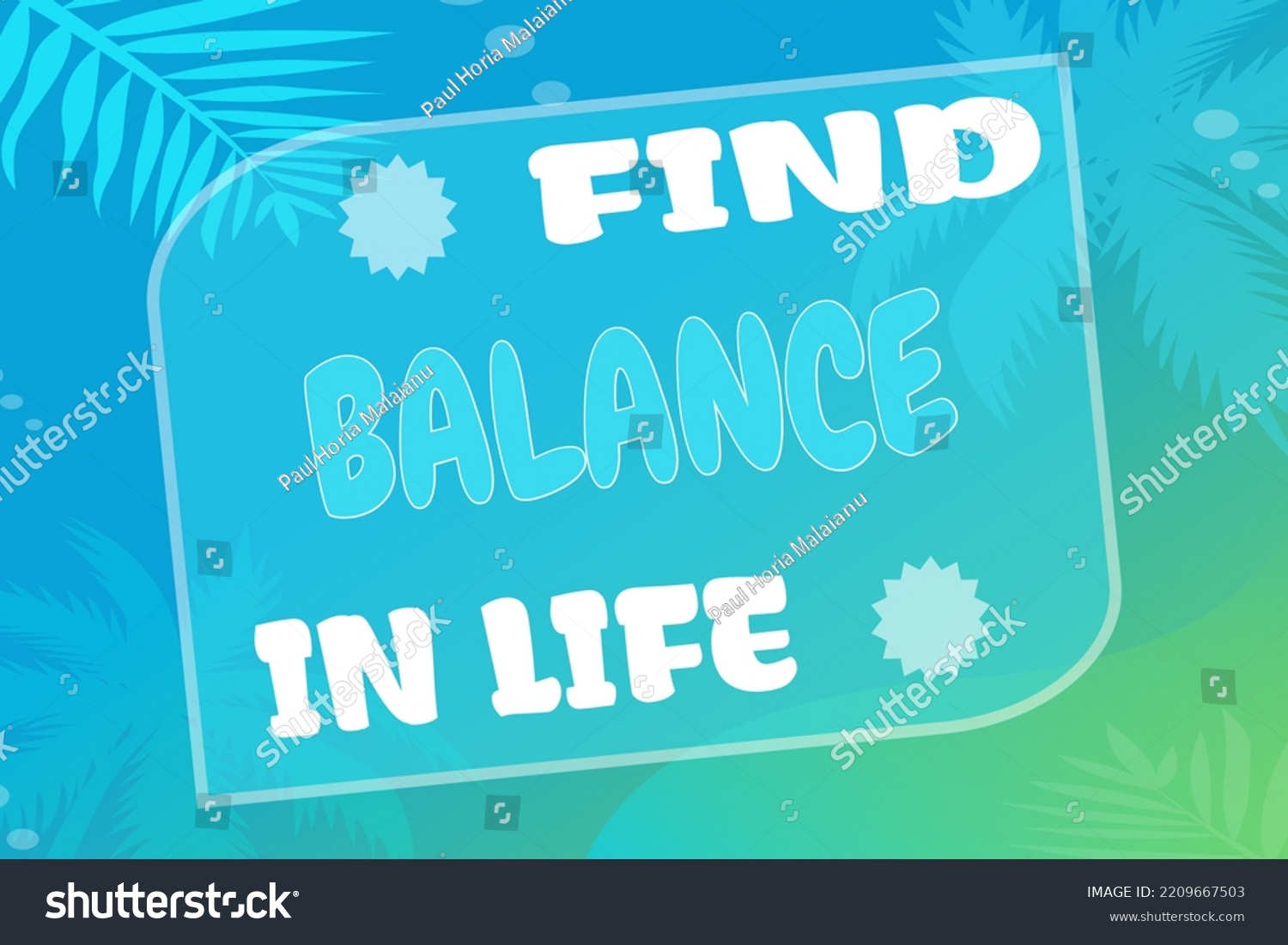 Inspirational Motivational Quote Find Balance Life Stock Vector Royalty Free 2209667503