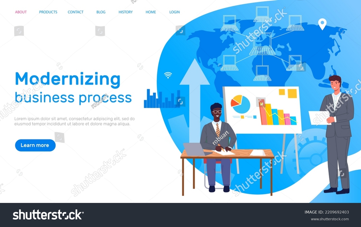 Modernizing Business Process Website Template People Stock Vector ... Modernizing Business Process Website Template People Stock Vector ...