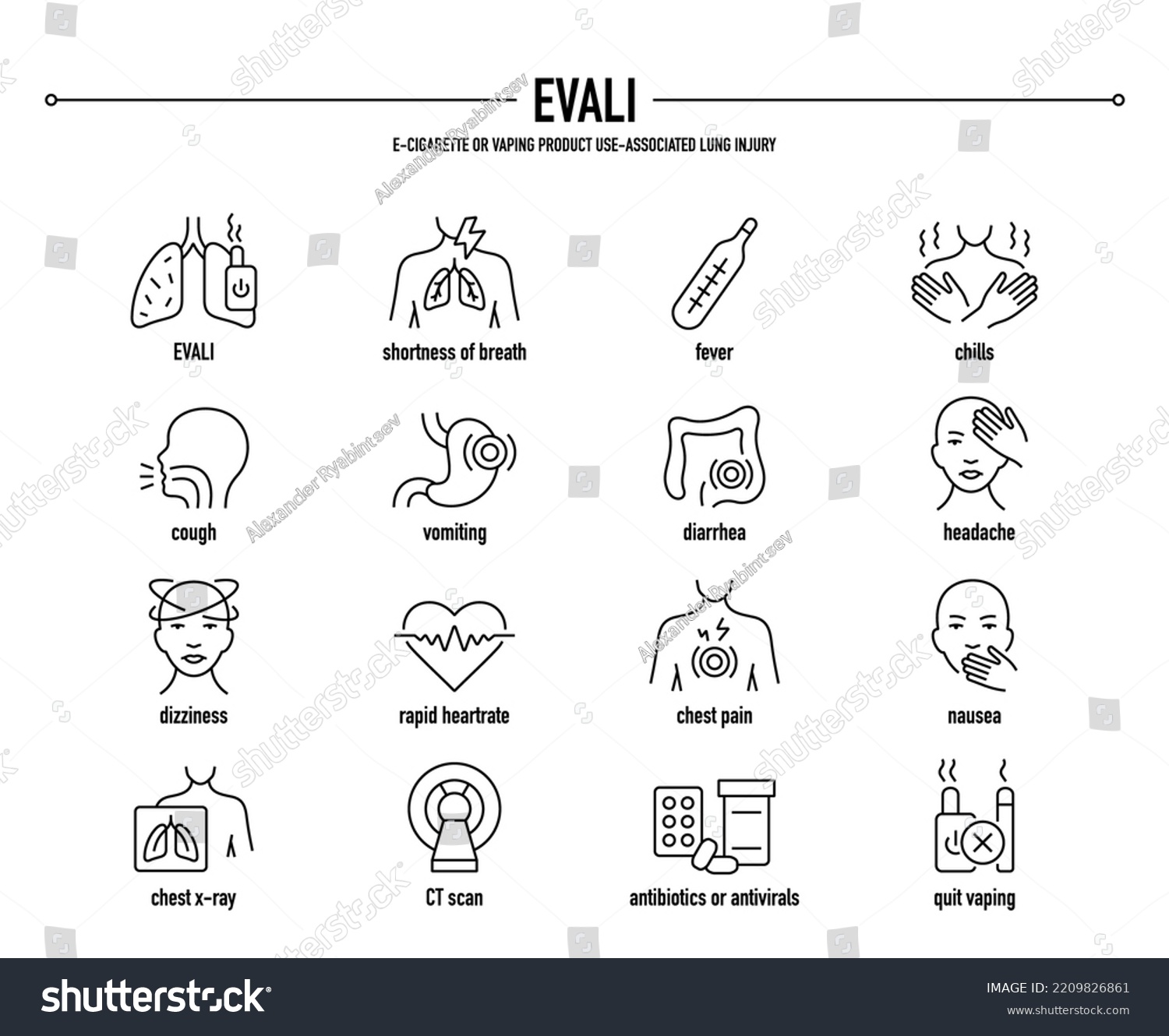 Evali Ecigarette Vaping Product Useassociated Lung Stock Vector ... Evali Ecigarette Vaping Product Useassociated Lung Stock Vector ...
