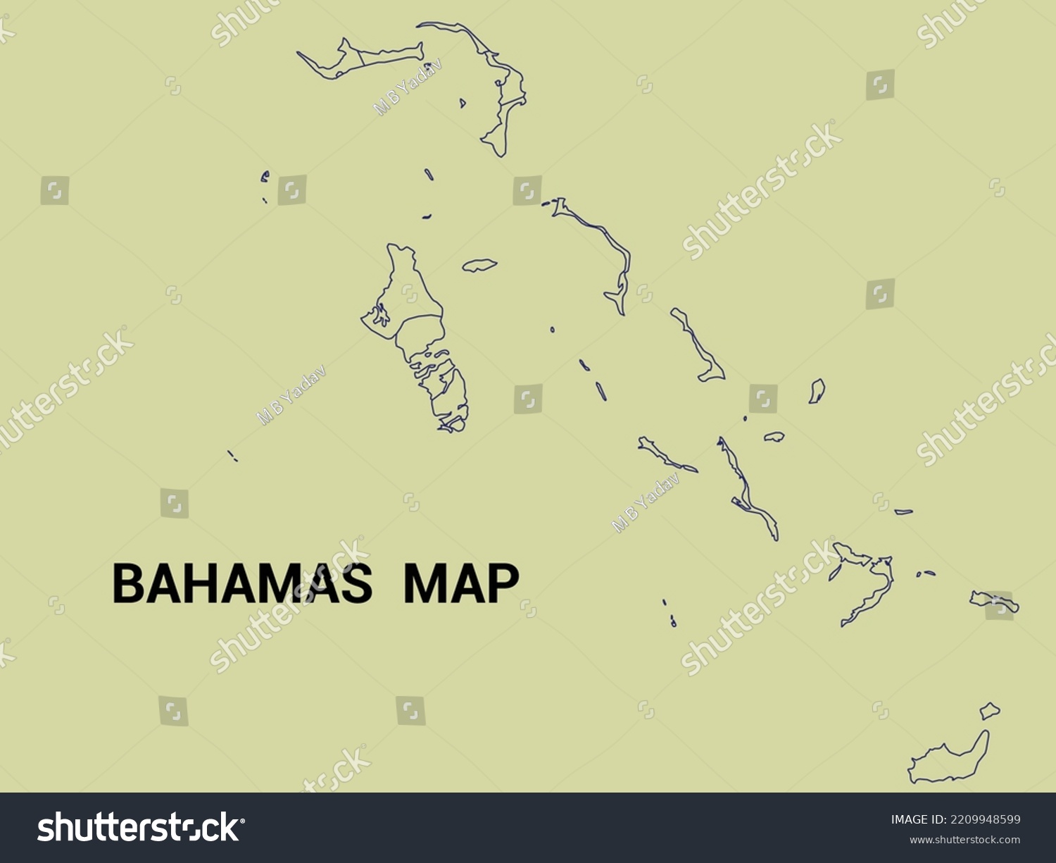 Map Bahamas Bahamas Vector Illustration Outline Stock Vector Royalty
