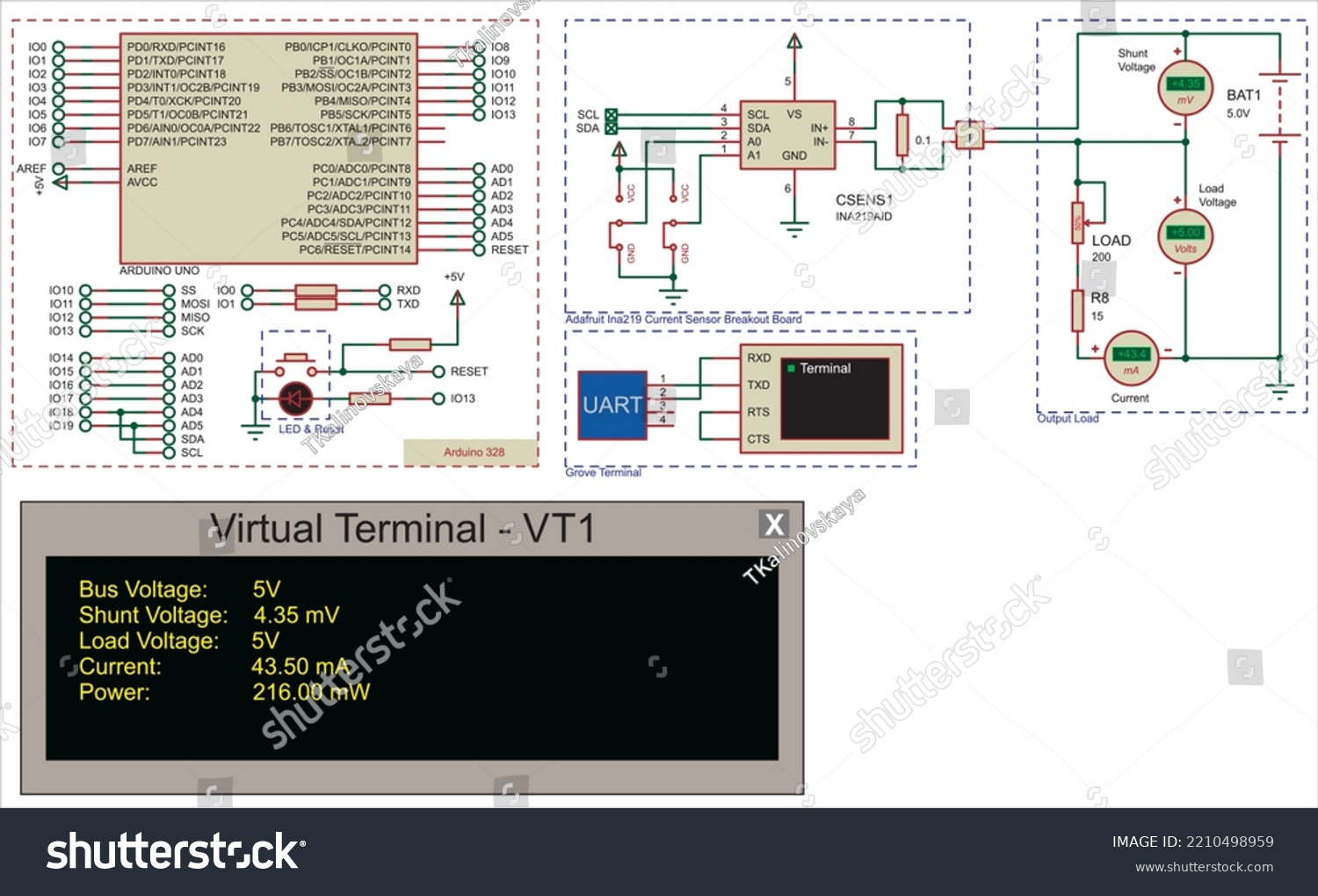Vector Diagram Connecting Current Sensor Arduino Stock Vector Royalty