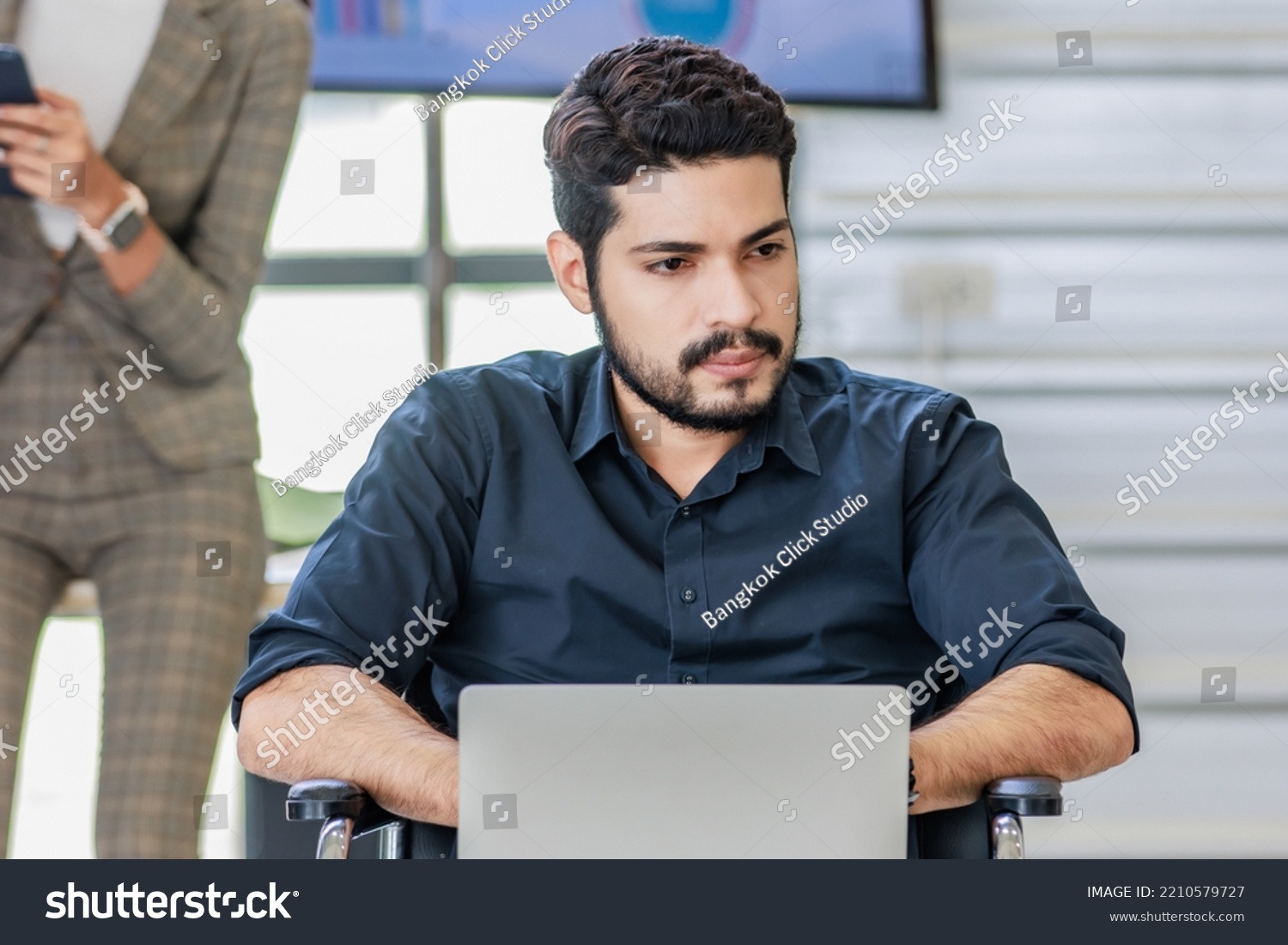 Indian Bearded Businessman Sitting Working Laptop Stock Photo ... Indian Bearded Businessman Sitting Working Laptop Stock Photo ...