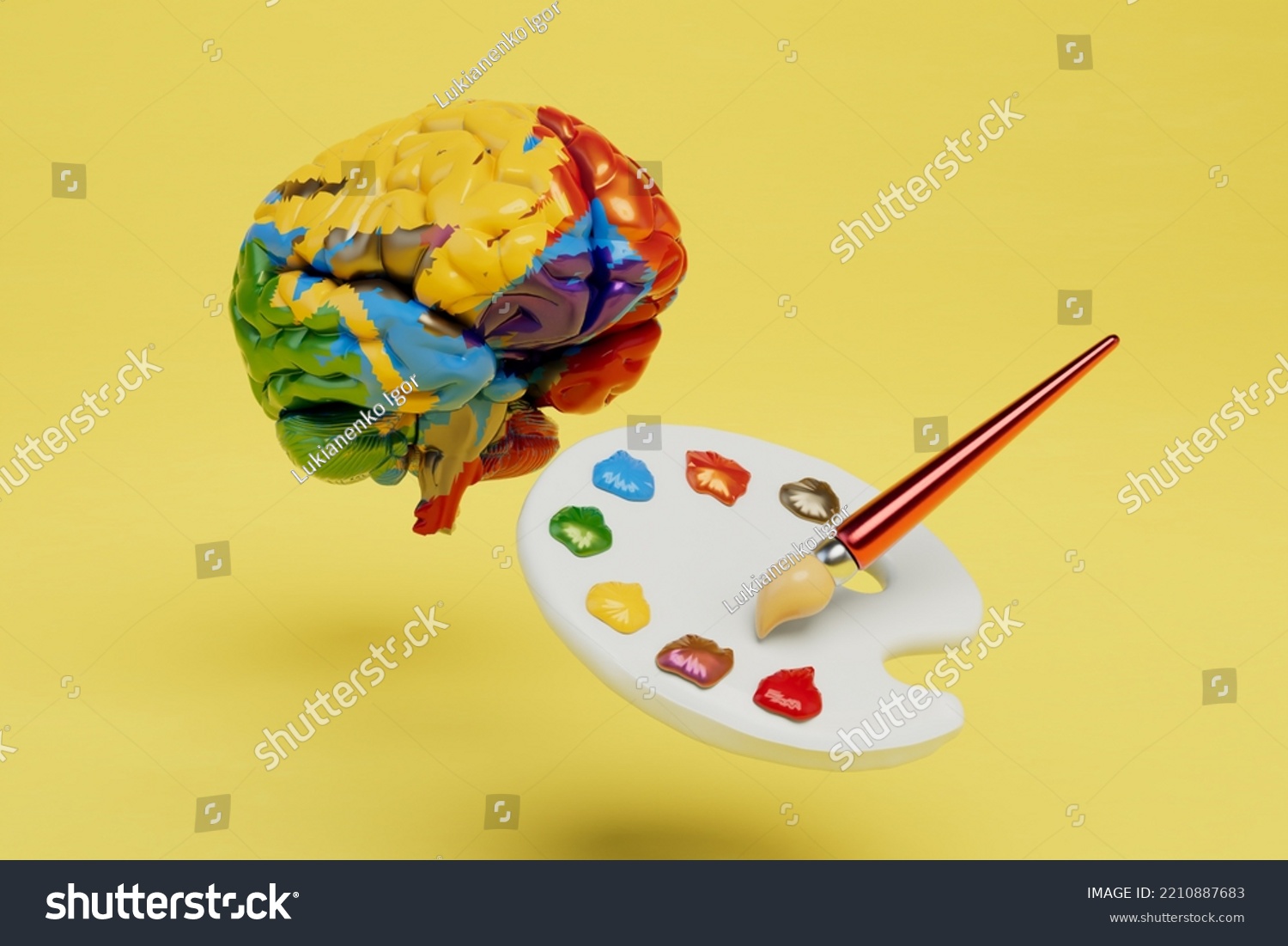 Coloring Different Parts Brain Painted Brain Stock Illustration ... Coloring Different Parts Brain Painted Brain Stock Illustration ...