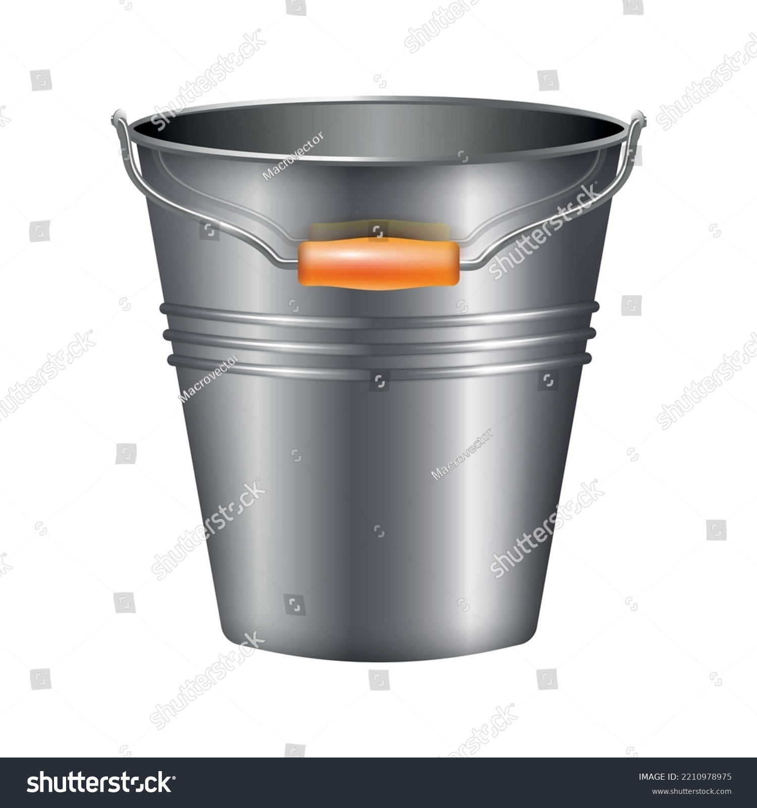 Realistic Empty Metal Bucket Handle Vector Stock Vector (Royalty Free ... Realistic Empty Metal Bucket Handle Vector Stock Vector (Royalty Free ...