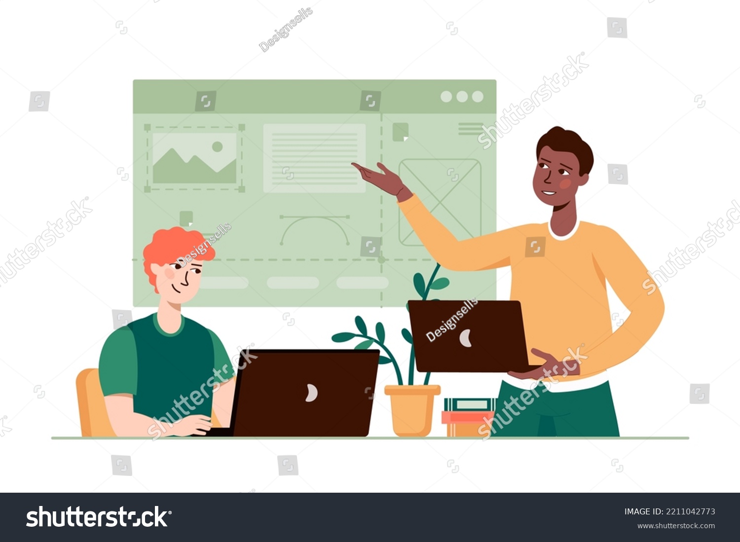 Green Concept Ui Ux Design People Stock Vector (Royalty Free ...