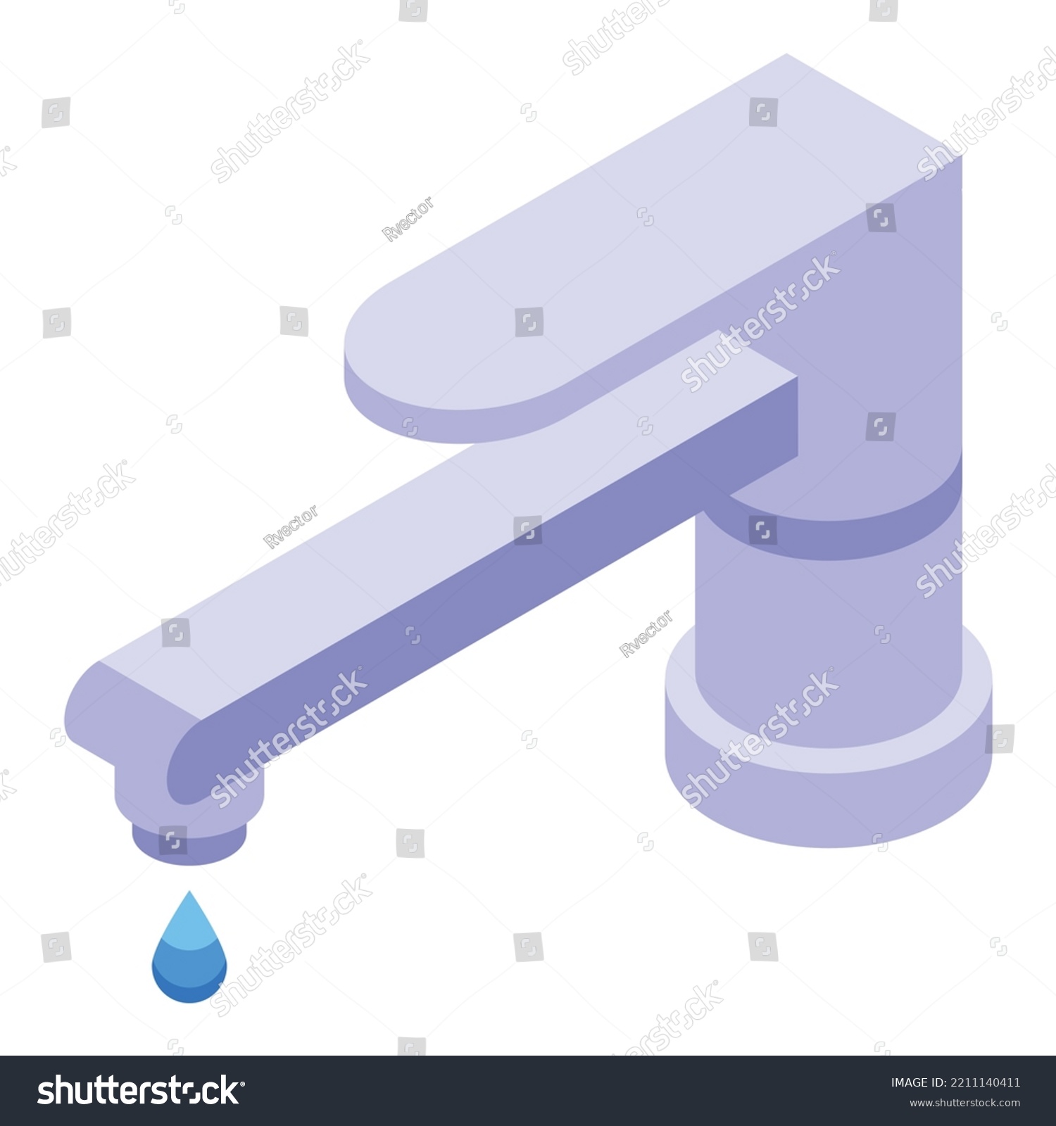 Broken Water Tap Icon Isometric Vector Stock Vector Royalty Free