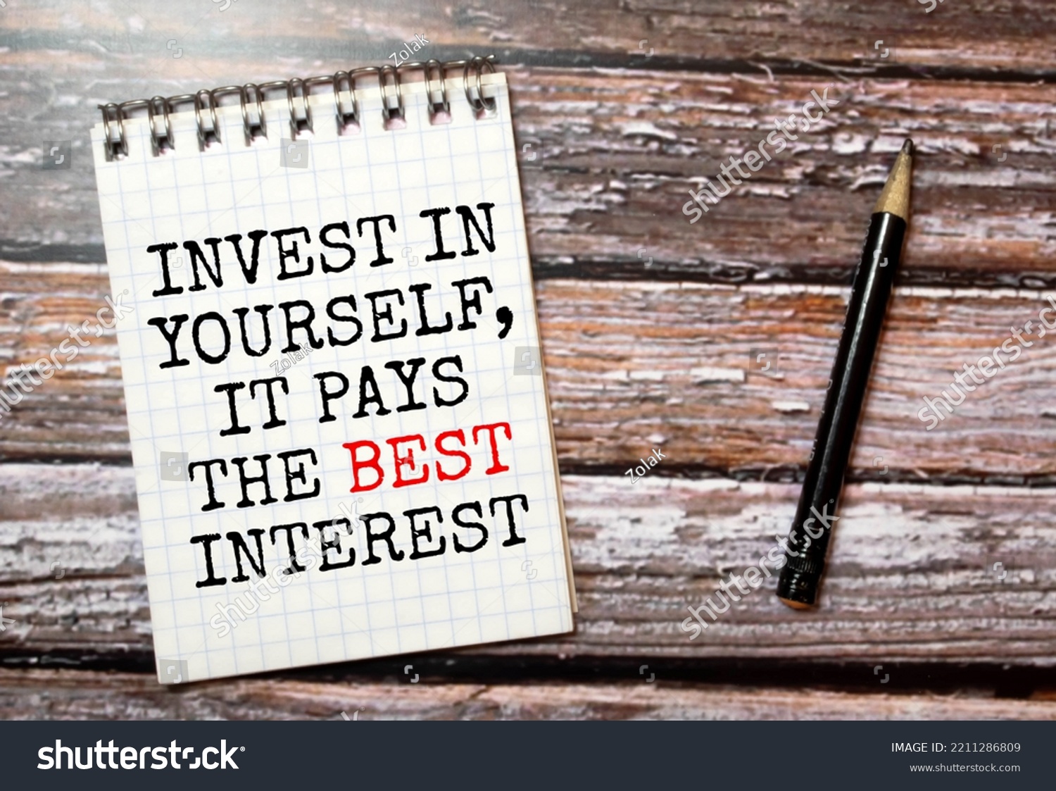Text Invest Yourself Pays Best Interest Stock Photo 2211286809 ... Text Invest Yourself Pays Best Interest Stock Photo 2211286809 ...