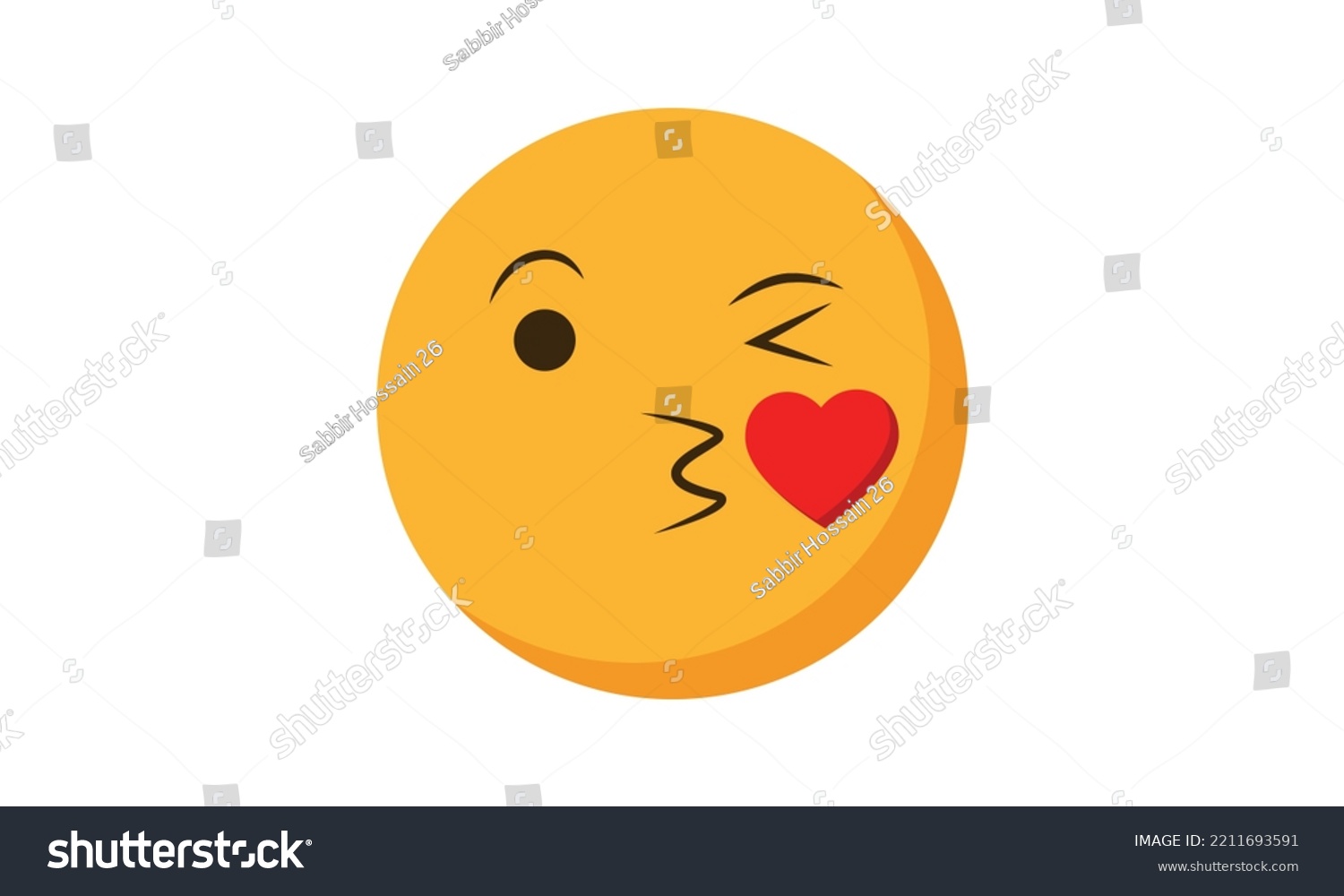 Face Blowing Kiss Emoji Vector Face Stock Vector Royalty Free 2211693591 Shutterstock