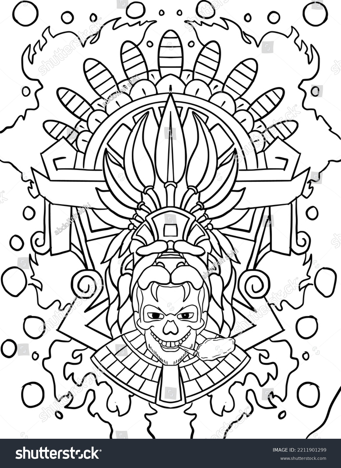 Stoner Trippy Coloring Page Fun Coloring Stock Vector Royalty Free 2211901299 Shutterstock