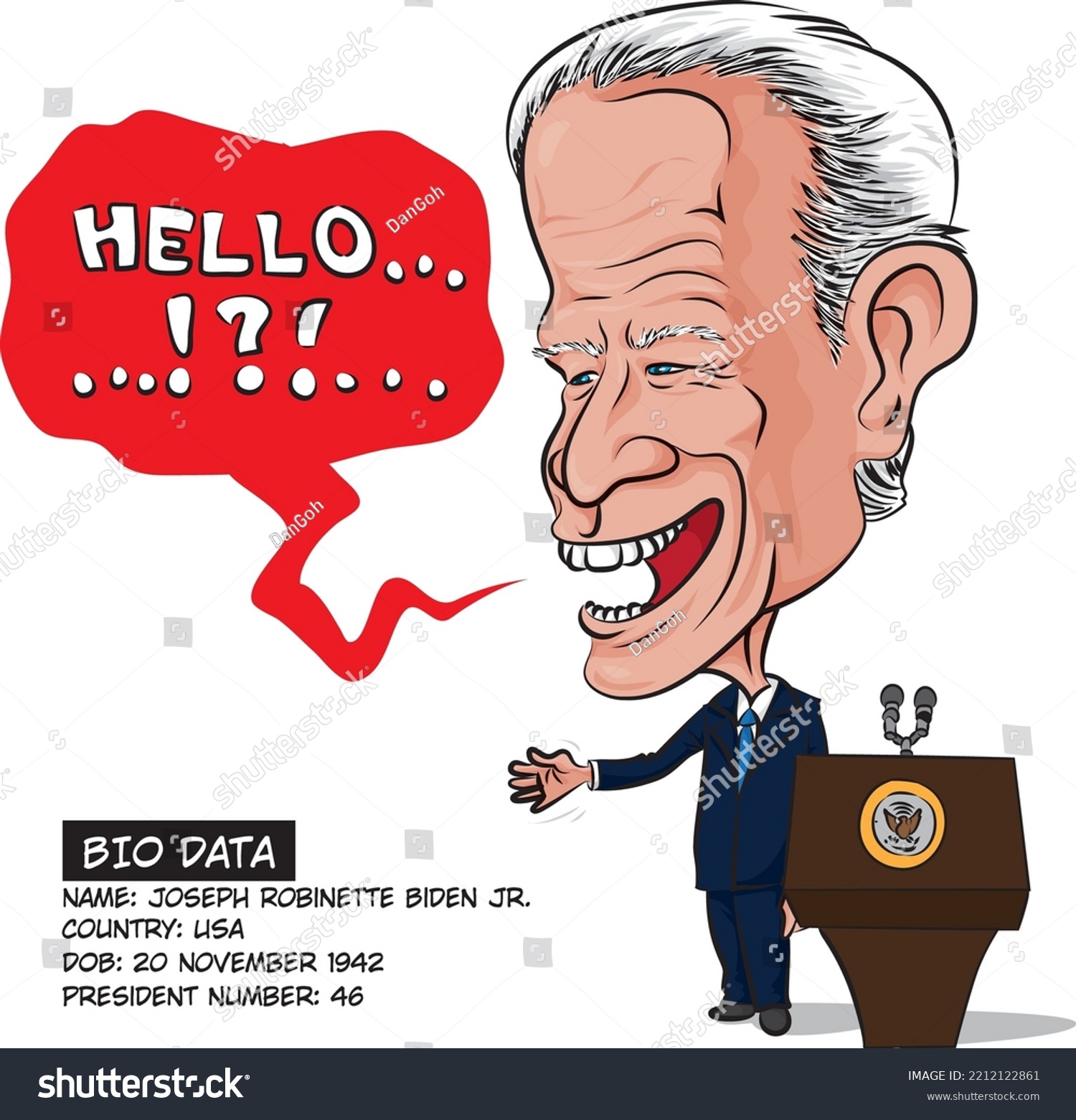 Caricature Joseph Robinette Biden Jr American Stock Vector Royalty Free 2212122861 Shutterstock