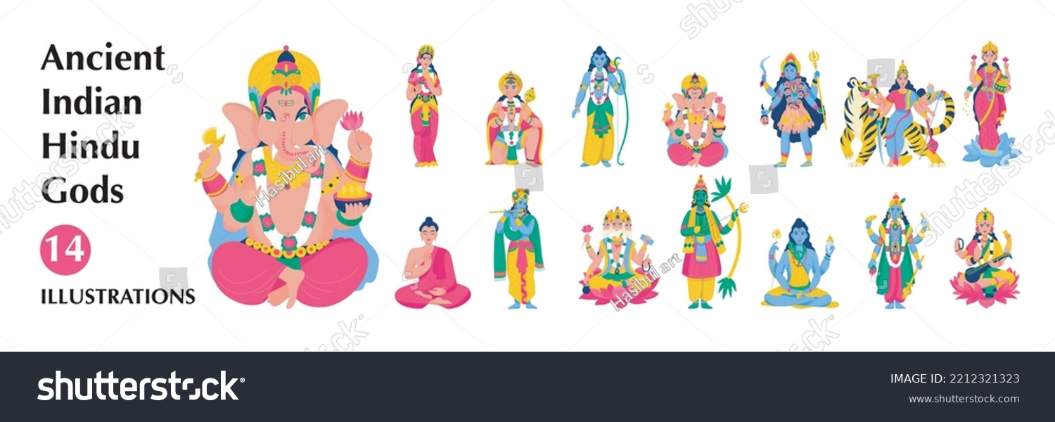 Isolated Ancient Indian Hindu Gods Big Stock Vector (Royalty Free ... Isolated Ancient Indian Hindu Gods Big Stock Vector (Royalty Free ...