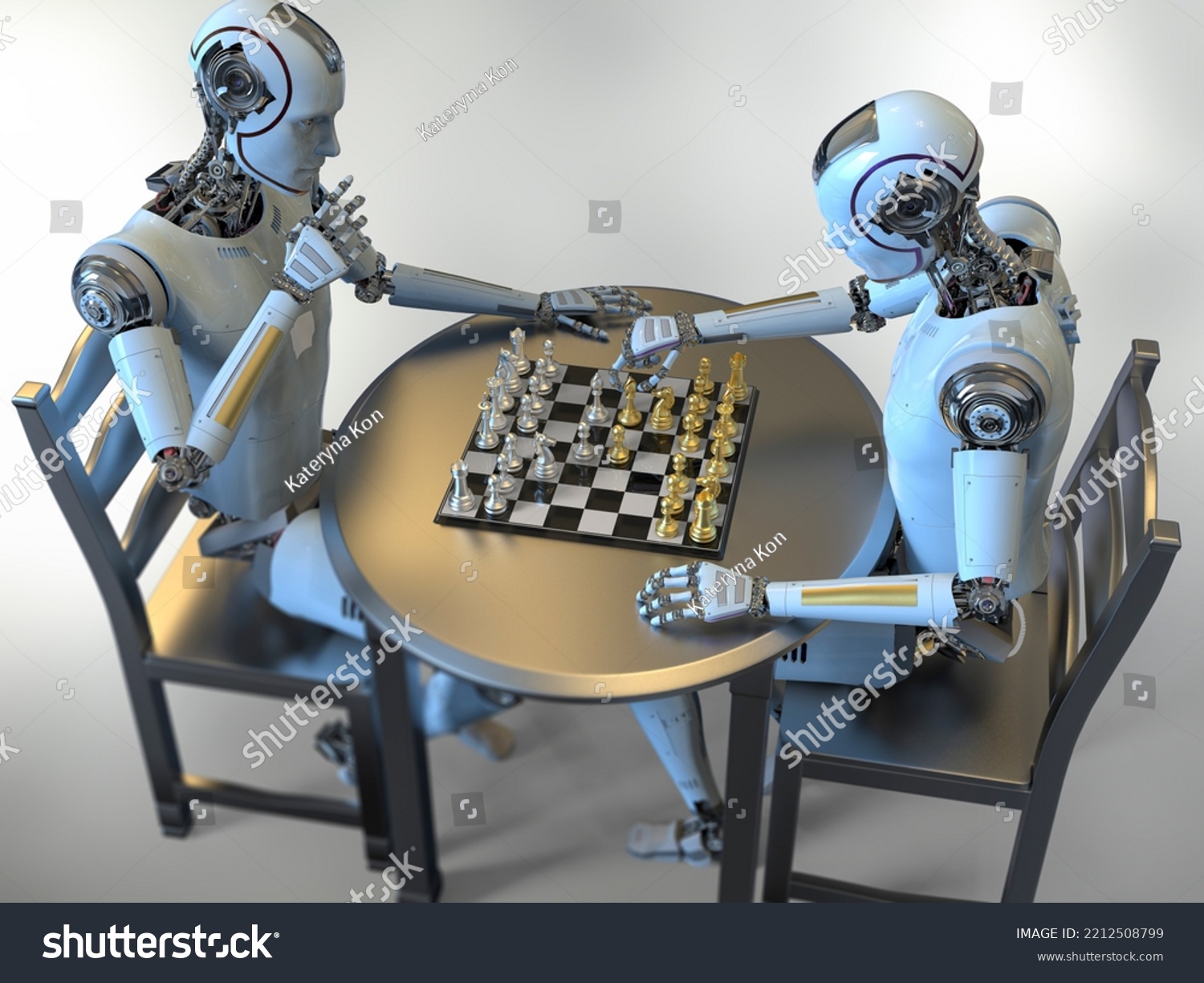 Humanoid Robots Playing Chess Conceptual 3d Stock Illustration 2212508799 Shutterstock