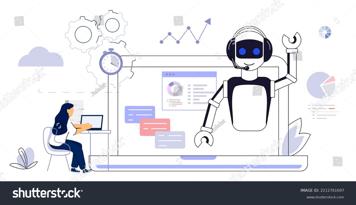 Rpa Robotic Process Automation Innovation Technology Stock Vector Royalty Free 2212761697