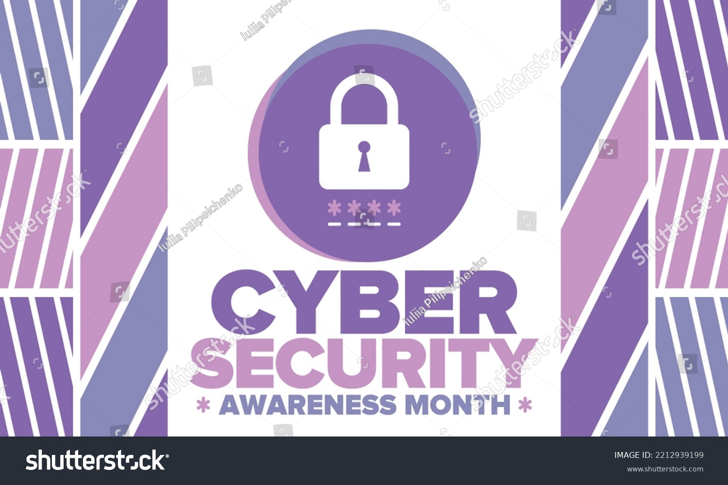 Cyber Security Awareness Month Celebrated Annual Stock Vector Royalty