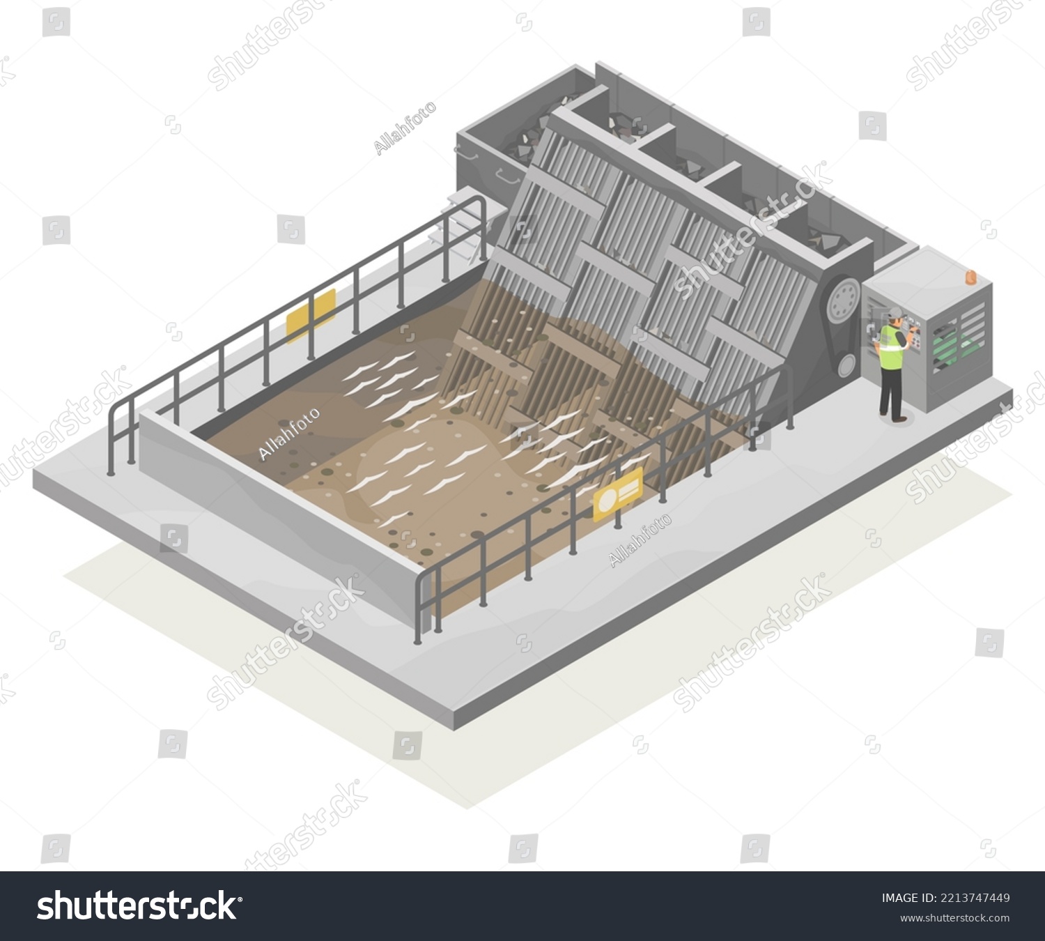 Bar Screening Factory Wastewater Treatment Process Stock Vector ... Bar Screening Factory Wastewater Treatment Process Stock Vector ...