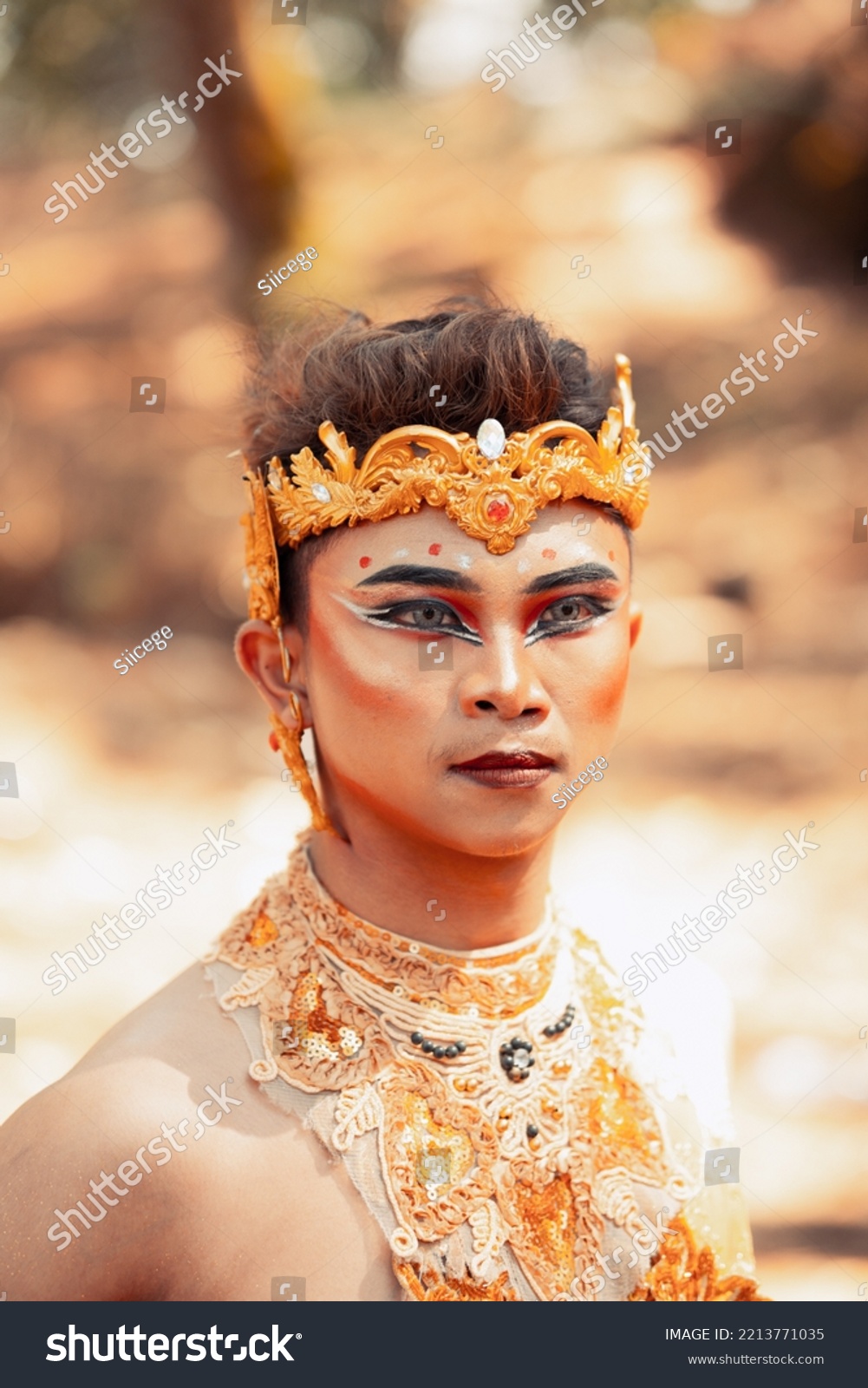 Portrait Thailand Man Wearing Shirtless Golden Stock Photo 2213771035 | Shutterstock
