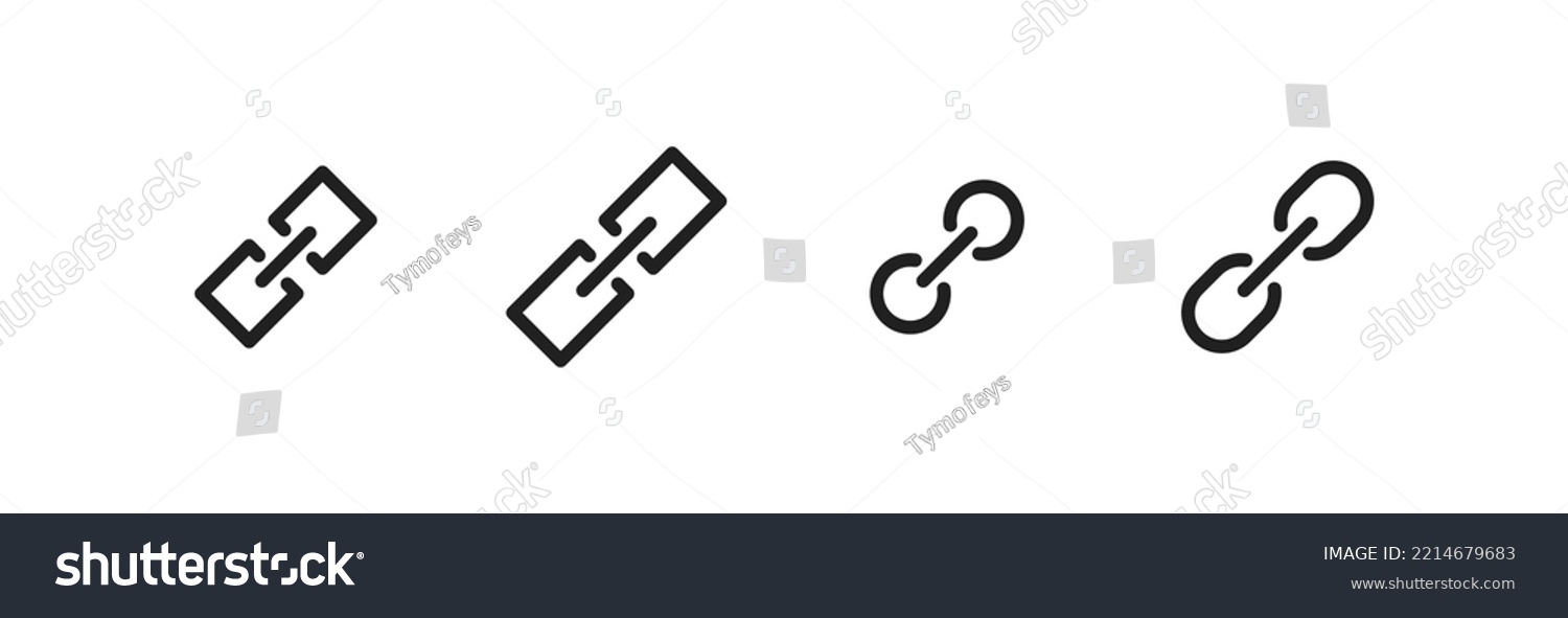 Link Icon Set Chain Hyperlink Connection Stock Vector Royalty Free