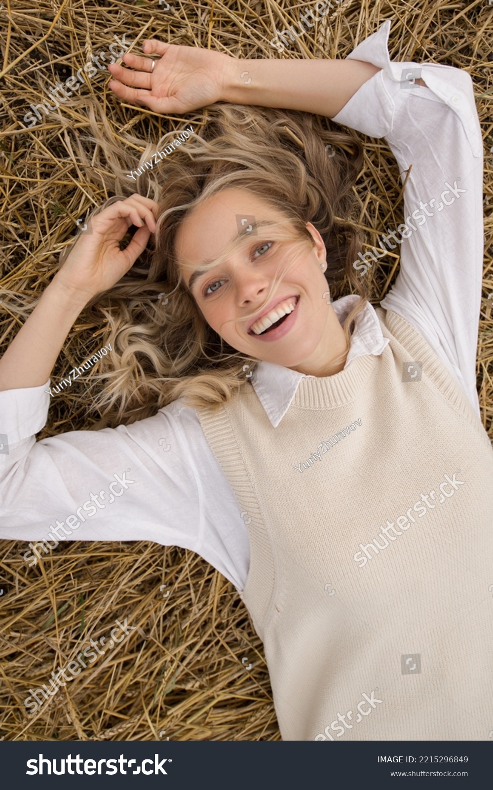 Portrait Smiling Happy Young Woman Lying Stock Photo 2215296849 ... Portrait Smiling Happy Young Woman Lying Stock Photo 2215296849 ...