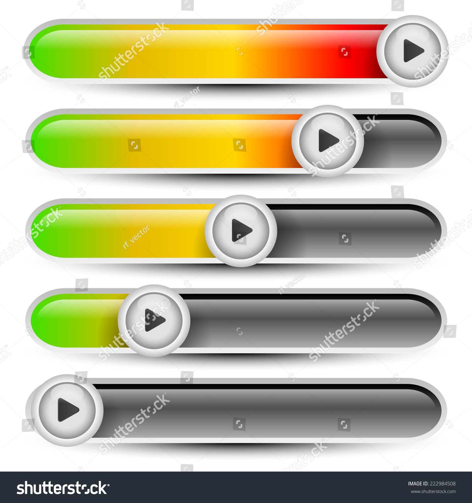 Horizontal Progress Bars User Interface Elements Stock Vector (Royalty ...